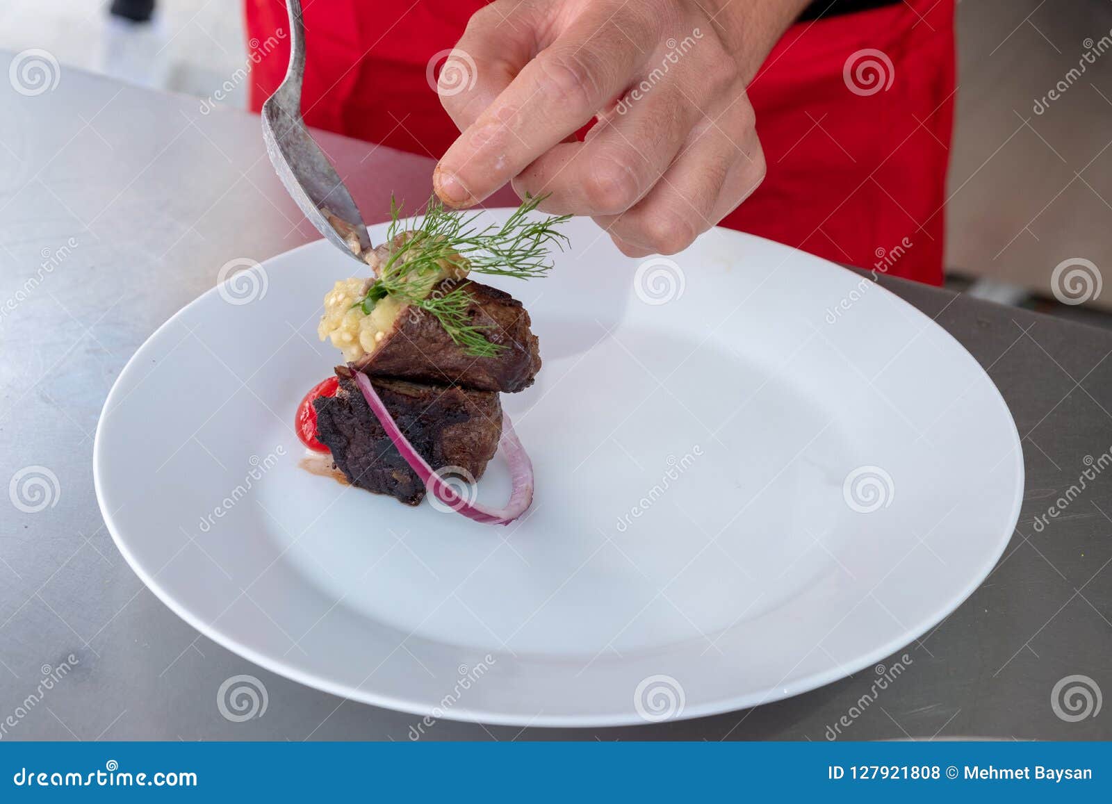 Chef in Hotel or Restaurant Kitchen Cooking only Hands Stock Photo ...