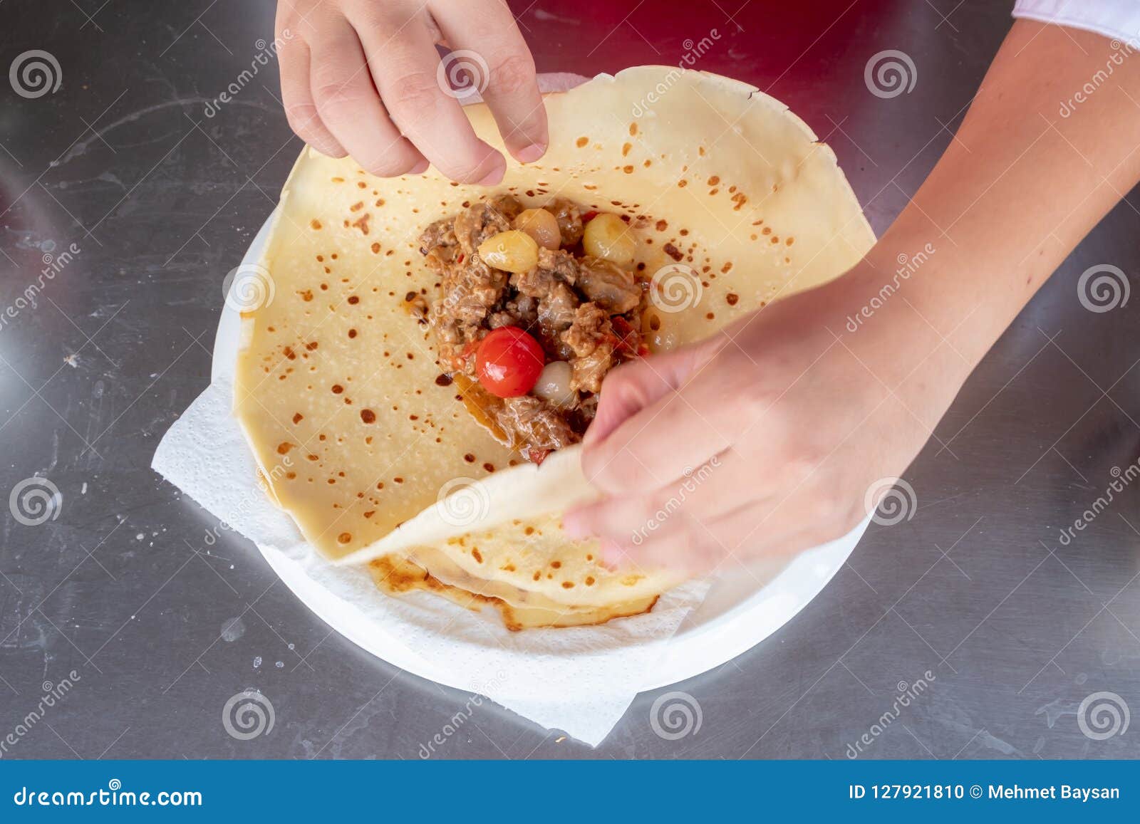 Chef in Hotel or Restaurant Kitchen Cooking only Hands Stock Photo ...