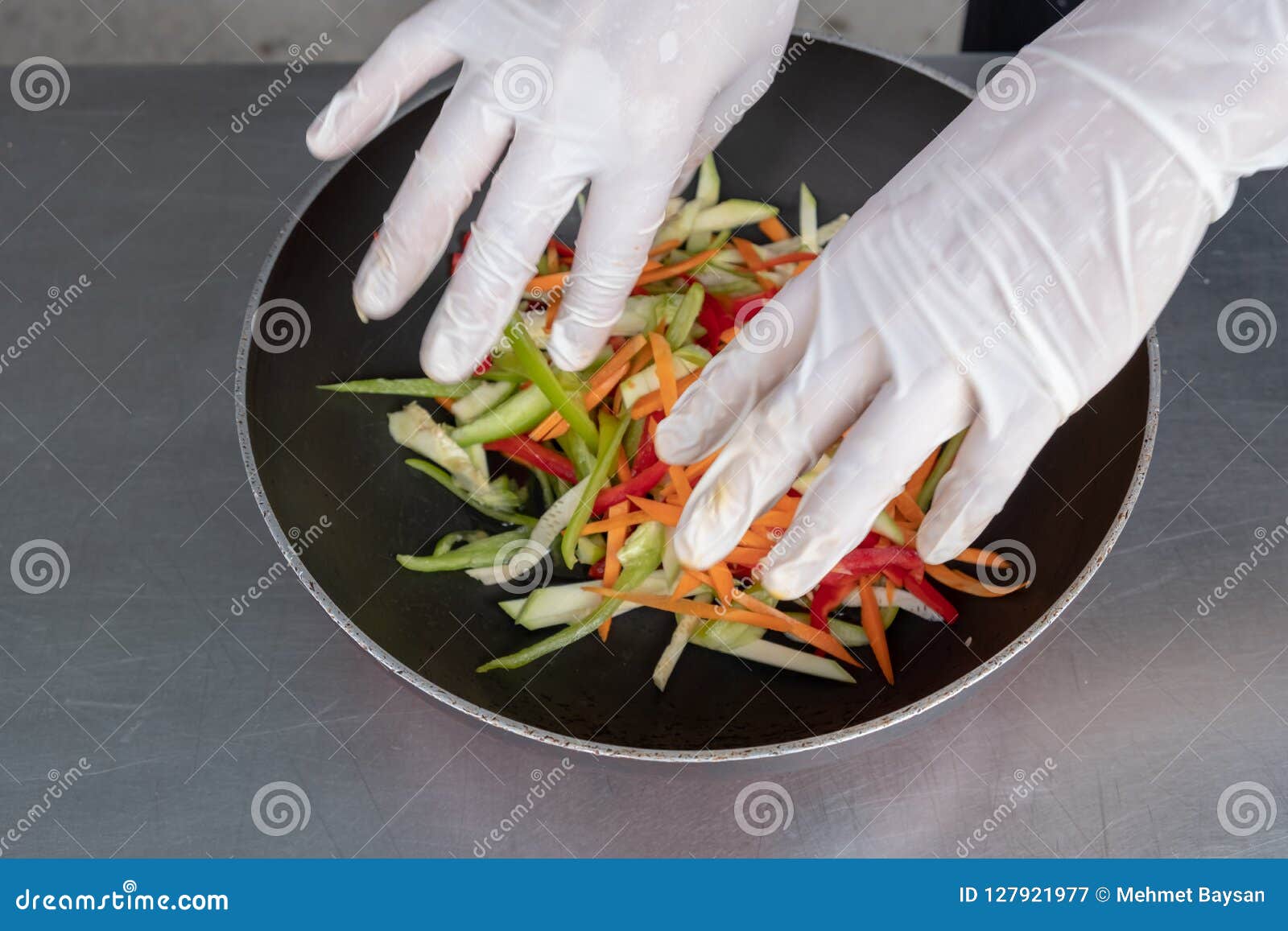 Chef in Hotel or Restaurant Kitchen Cooking only Hands Stock Image ...