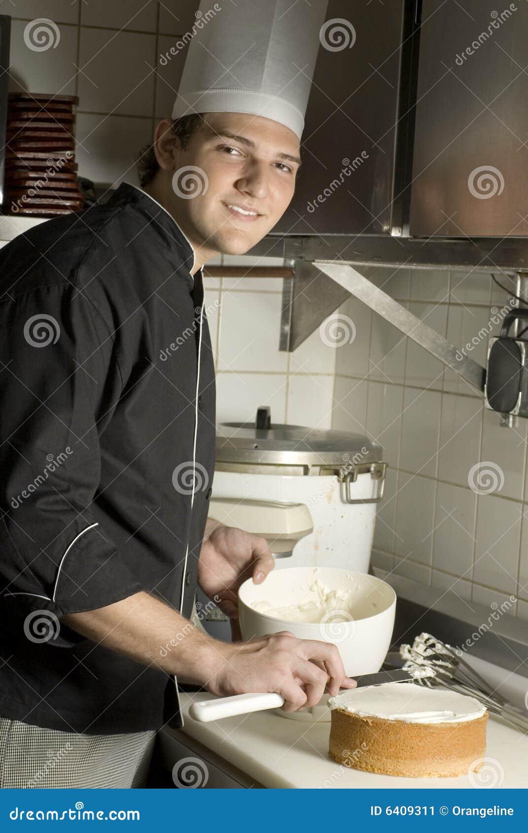 Chef Icing a Cake stock image. Image of knives, chef, adult - 6409311