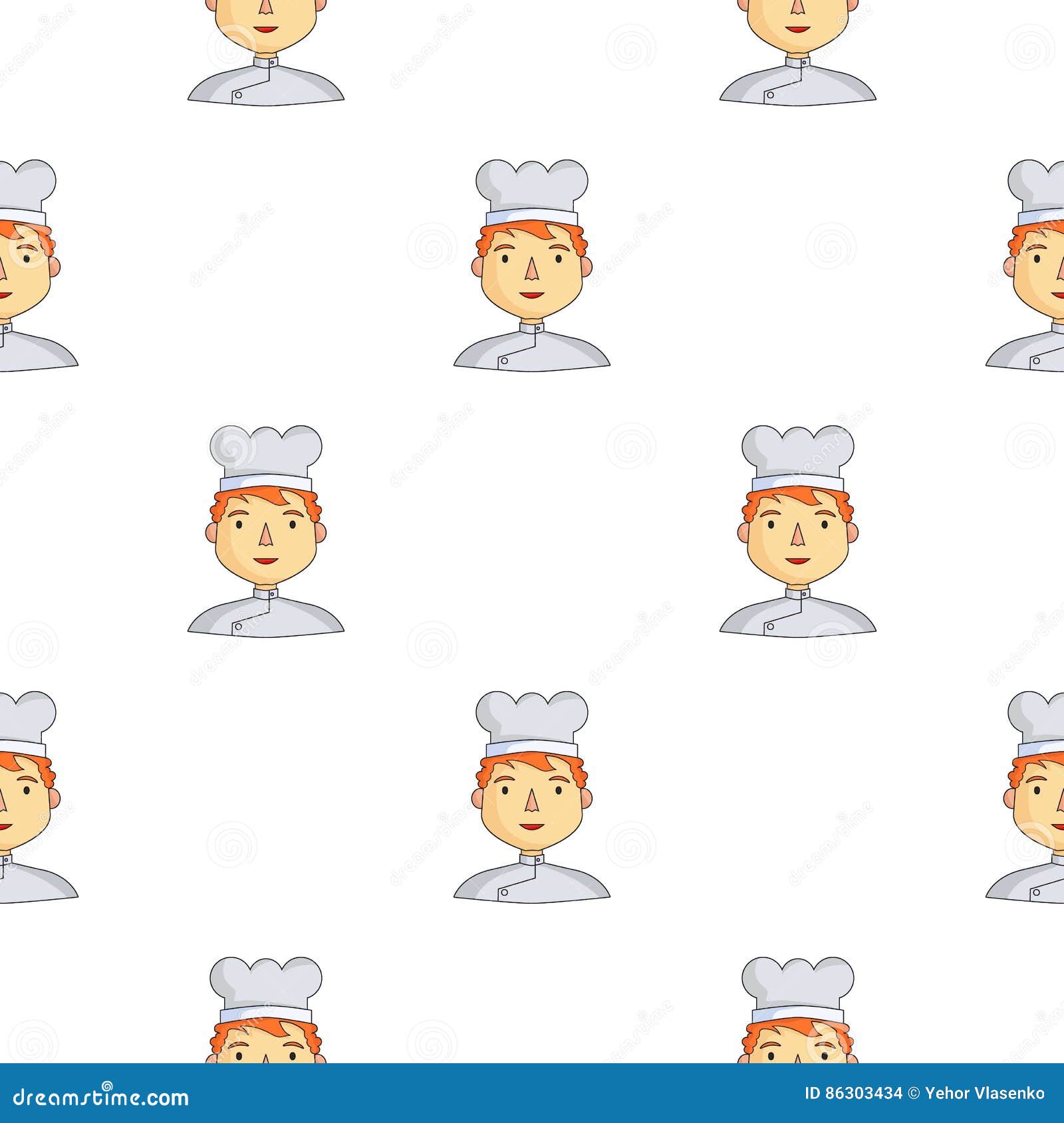 Chef Icon in Cartoon Style Isolated on White. People of Different ...
