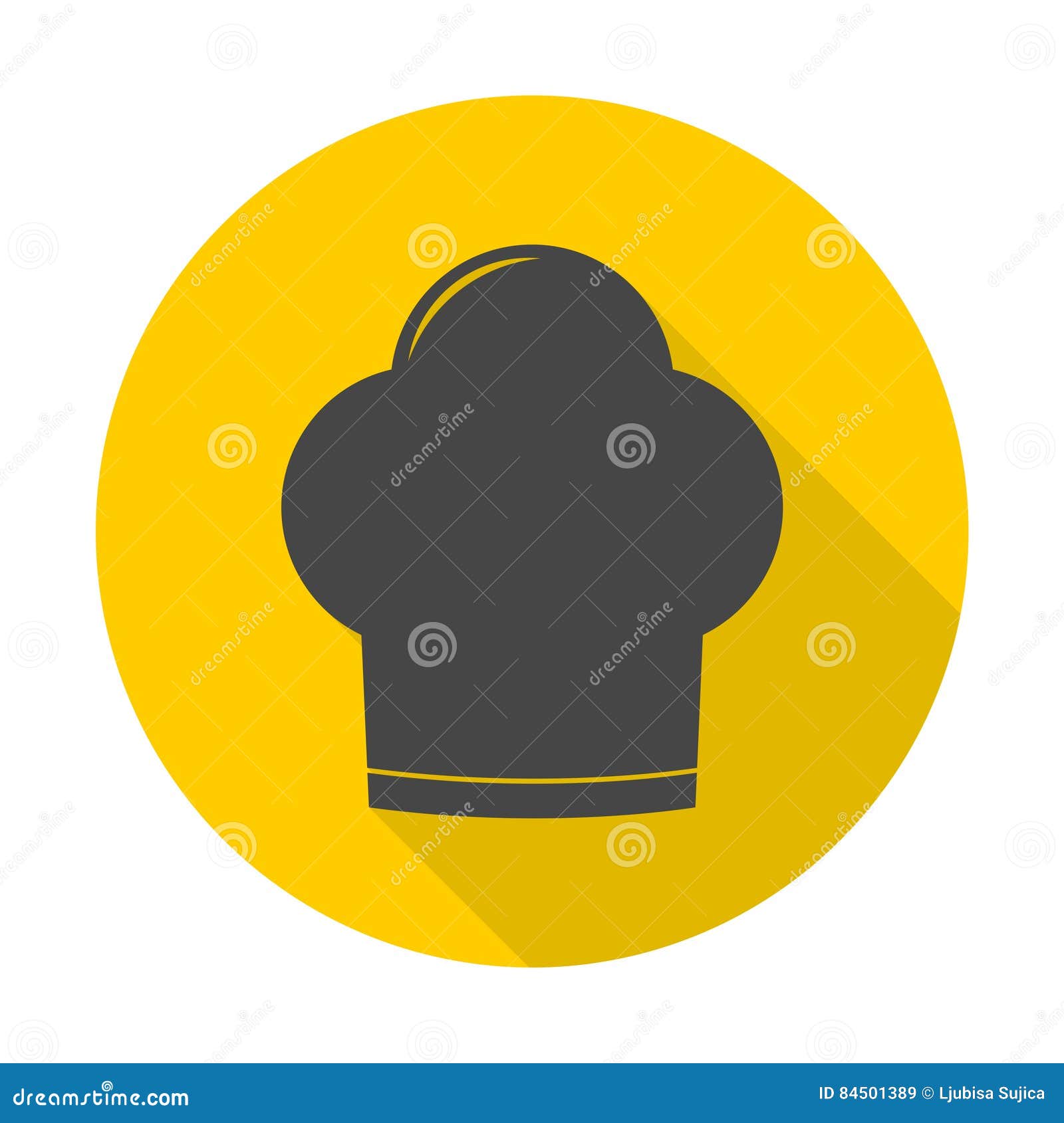 Chef icon with long shadow stock illustration. Illustration of cooked ...