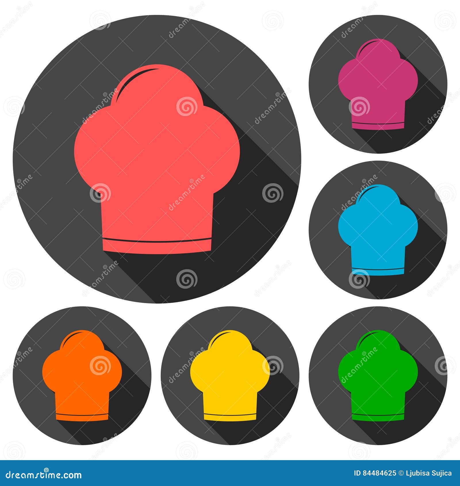 Chef icon with long shadow stock illustration. Illustration of kitchen ...