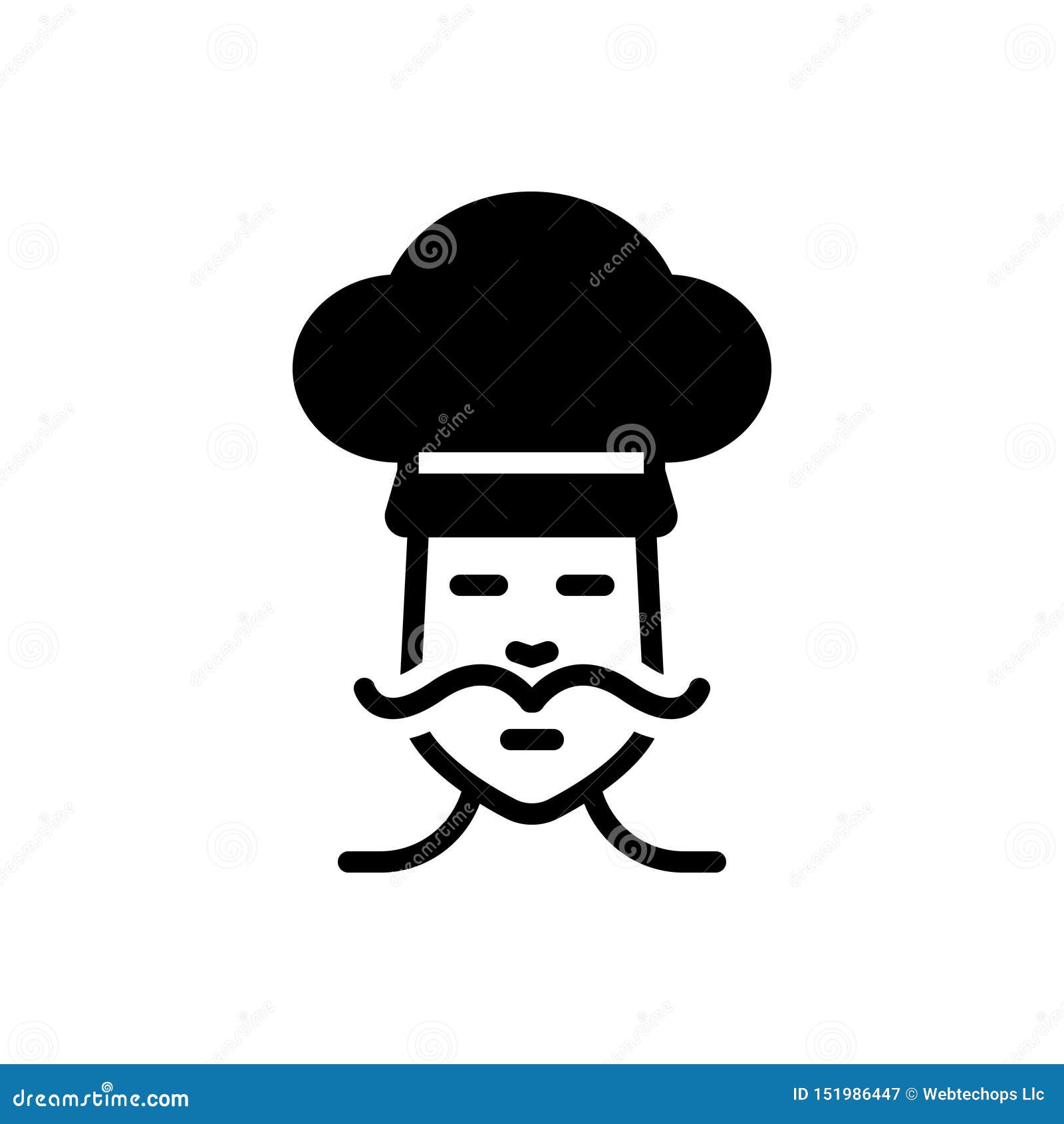 Black Solid Icon for Chef, Masterchief and Cook Stock Illustration ...