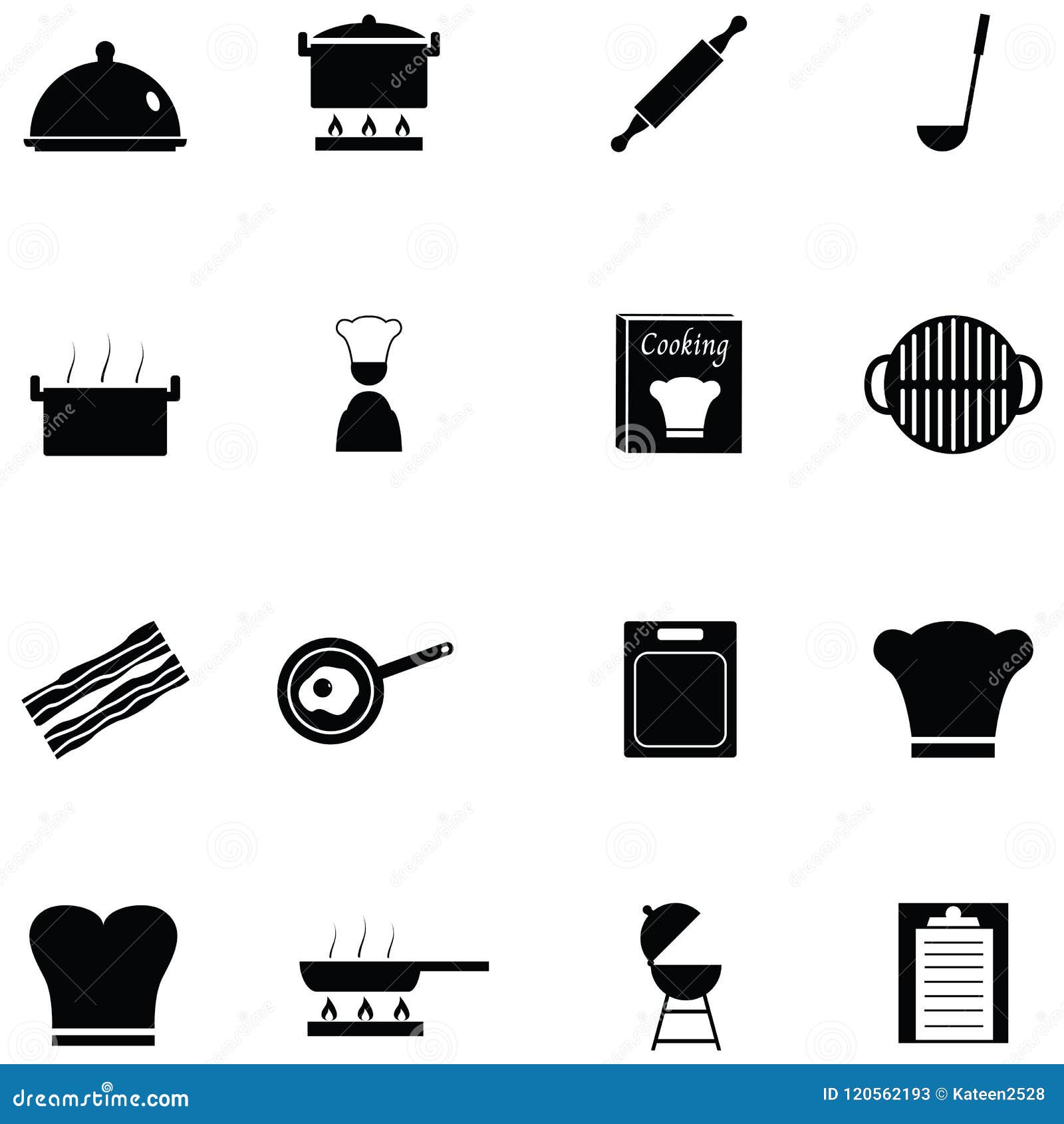Chef icon set stock vector. Illustration of graphic - 120562193