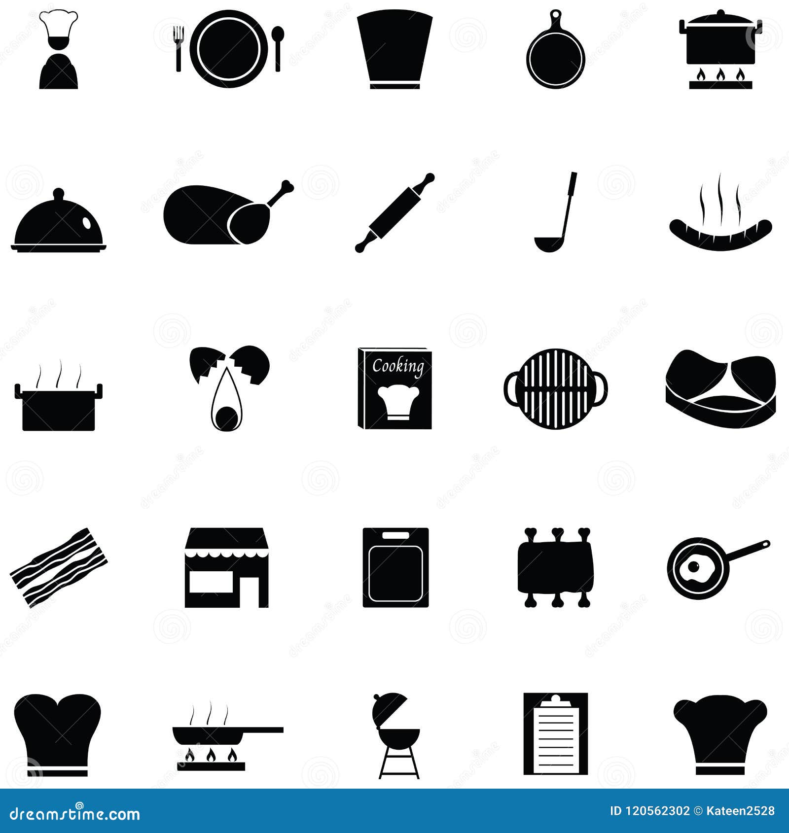 Chef icon set stock vector. Illustration of cooking - 120562302