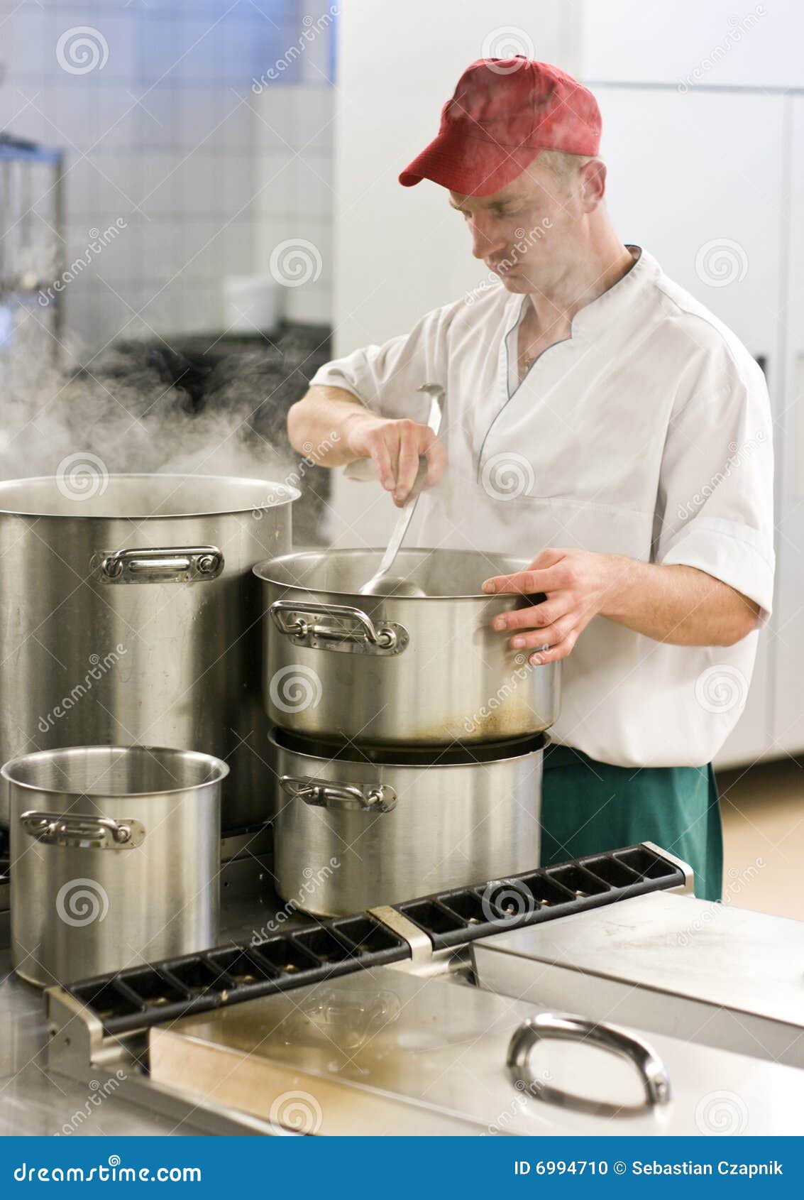 Chef in industrial kitchen stock photo. Image of caucasian - 6994710