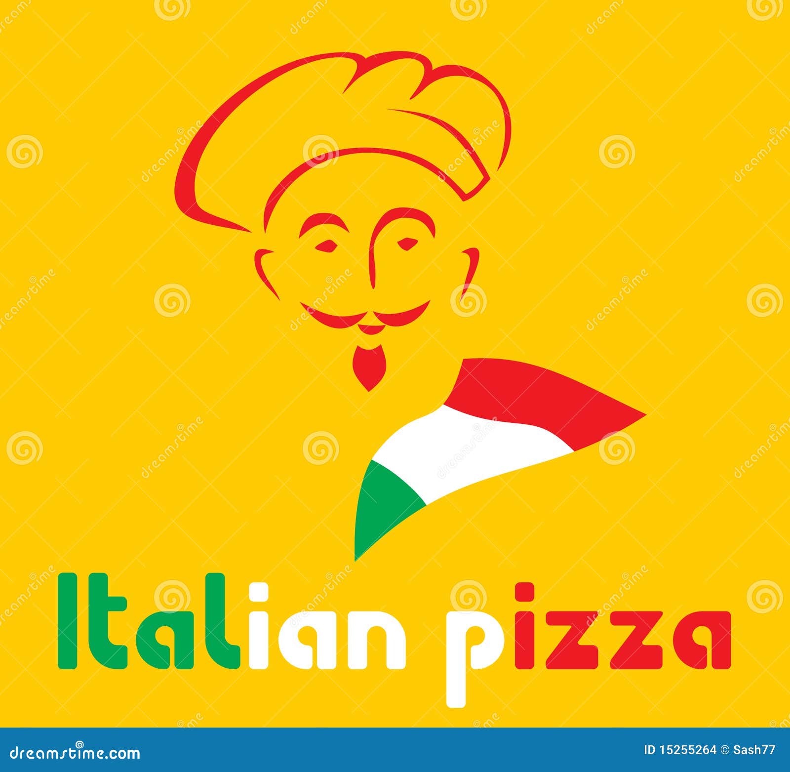 Chef and Italian Pizza Sign Stock Vector - Illustration of business ...