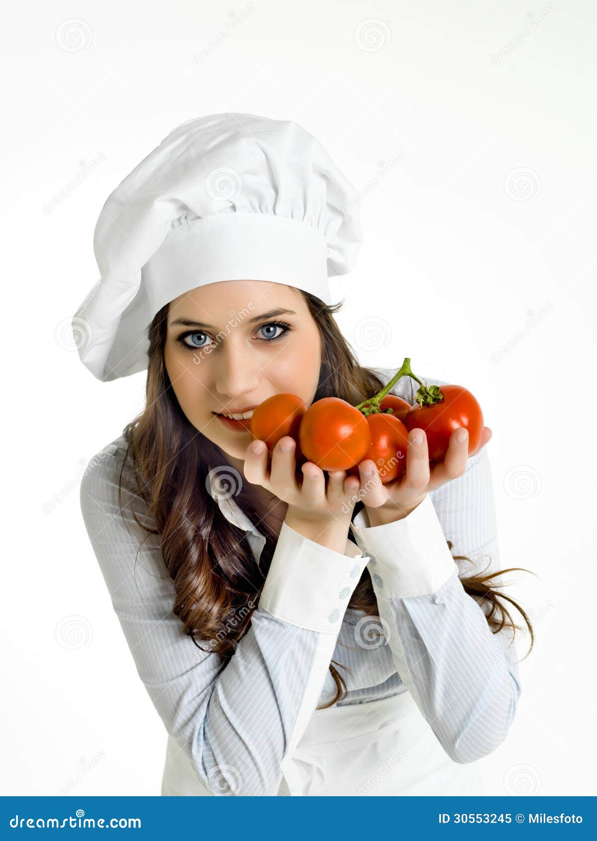 Smiling Chef with Italian Tomatoes Stock Image - Image of colourful ...