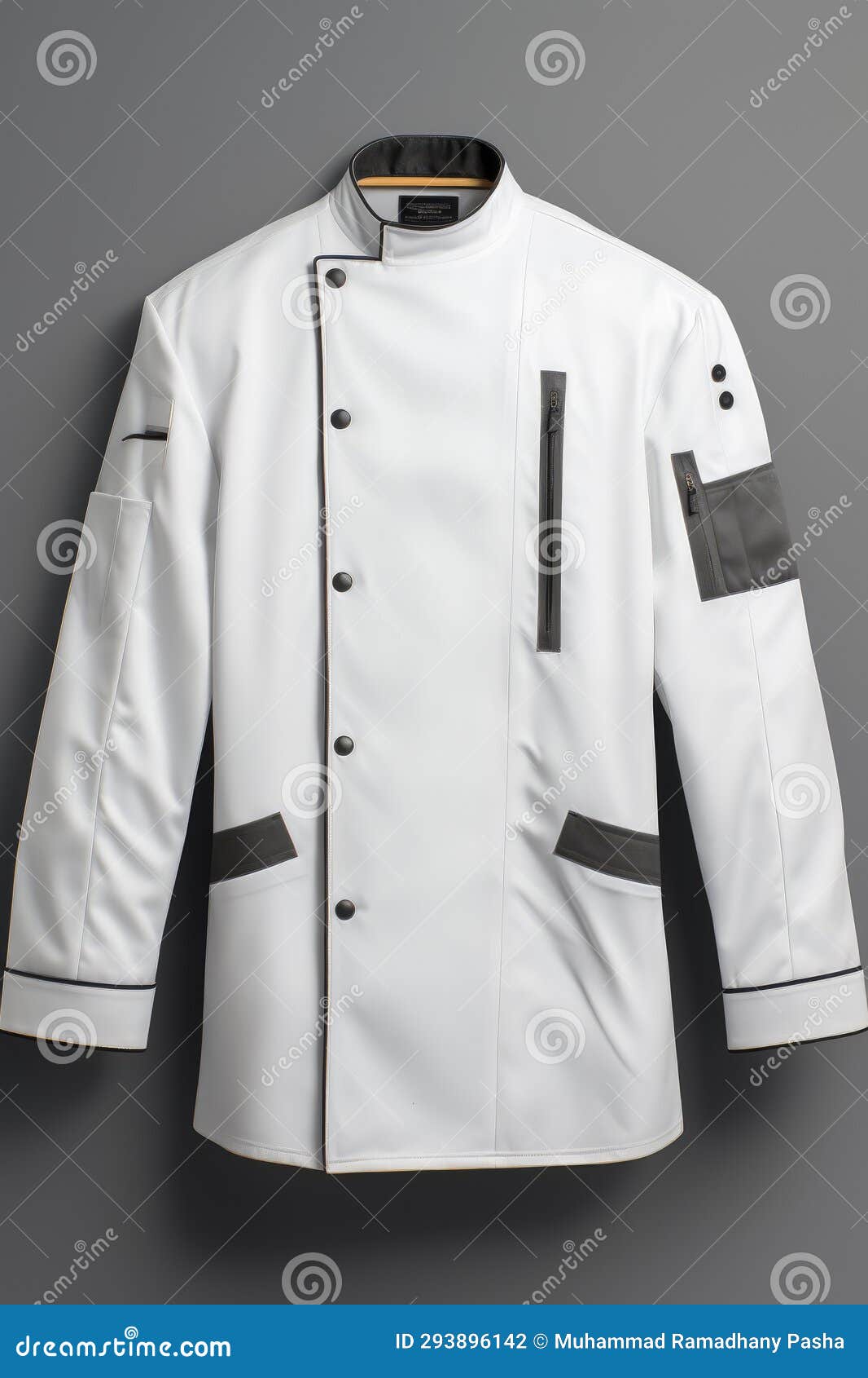 Chef Jacket Mockup, Front View, 3d Rendering. Empty Cotton Master ...