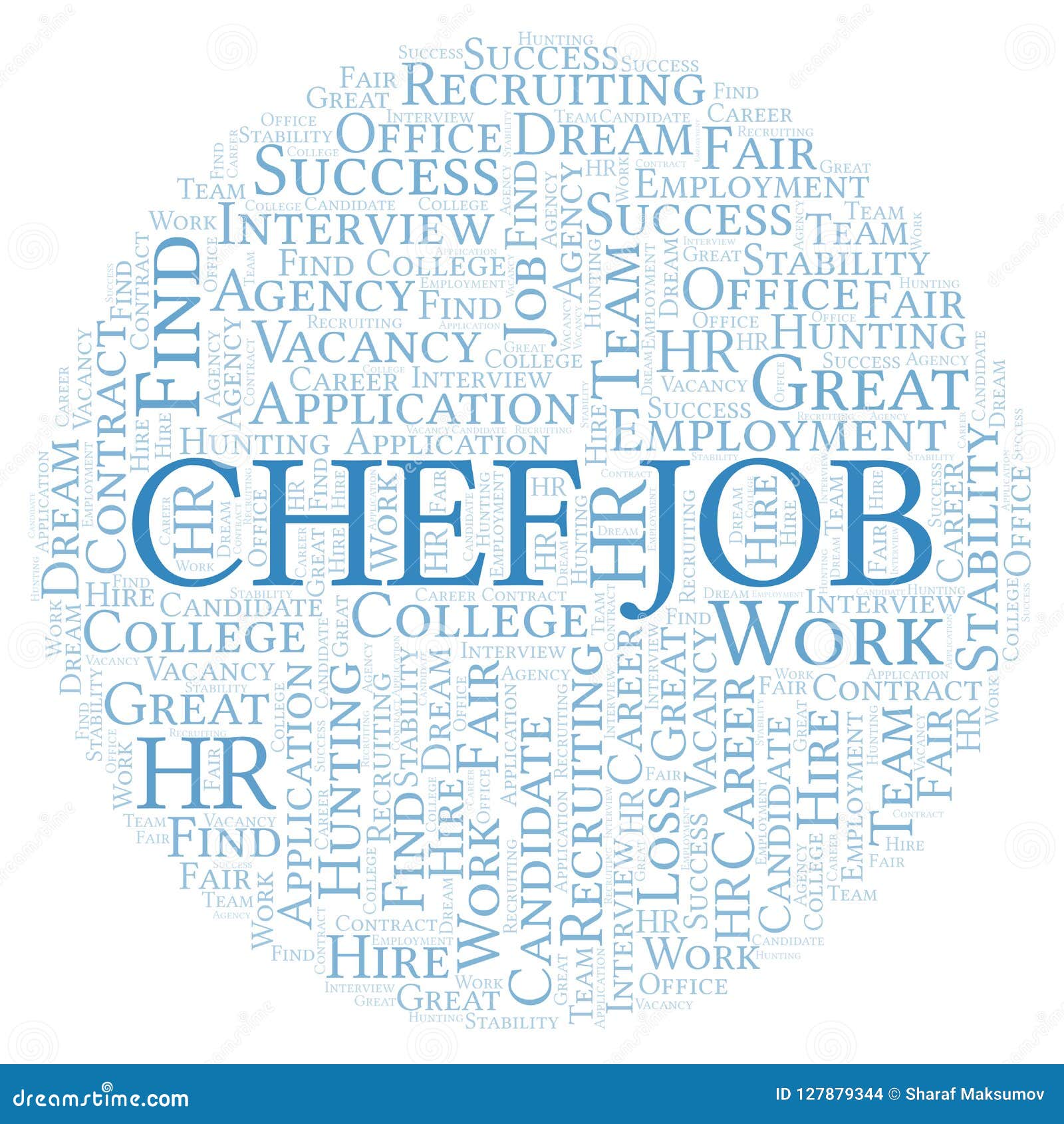 Chef Job word cloud. stock illustration. Illustration of card - 127879344