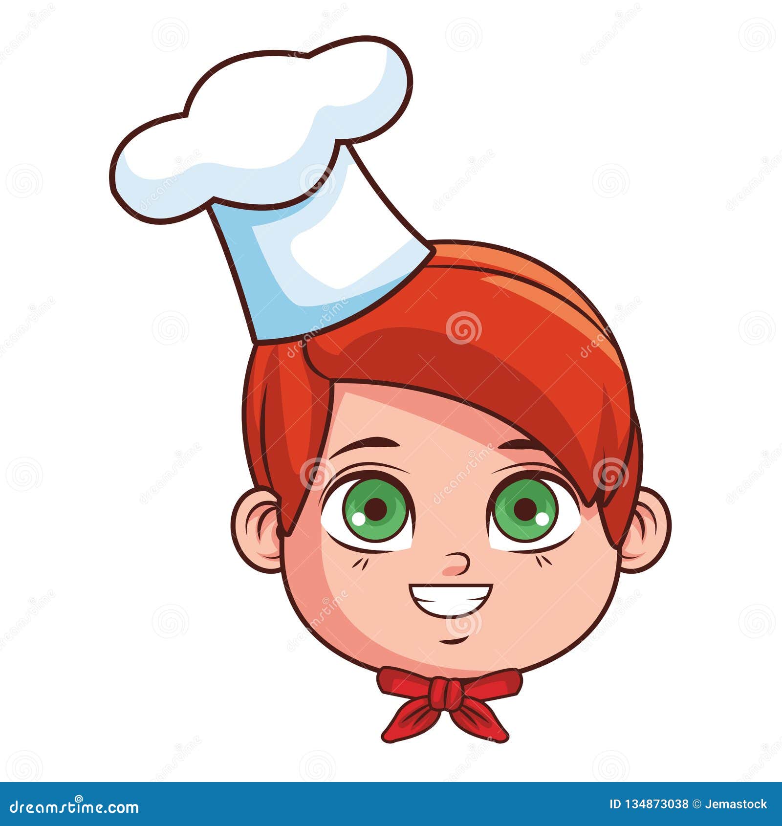 Chef kid smiling face stock vector. Illustration of preparing - 134873038