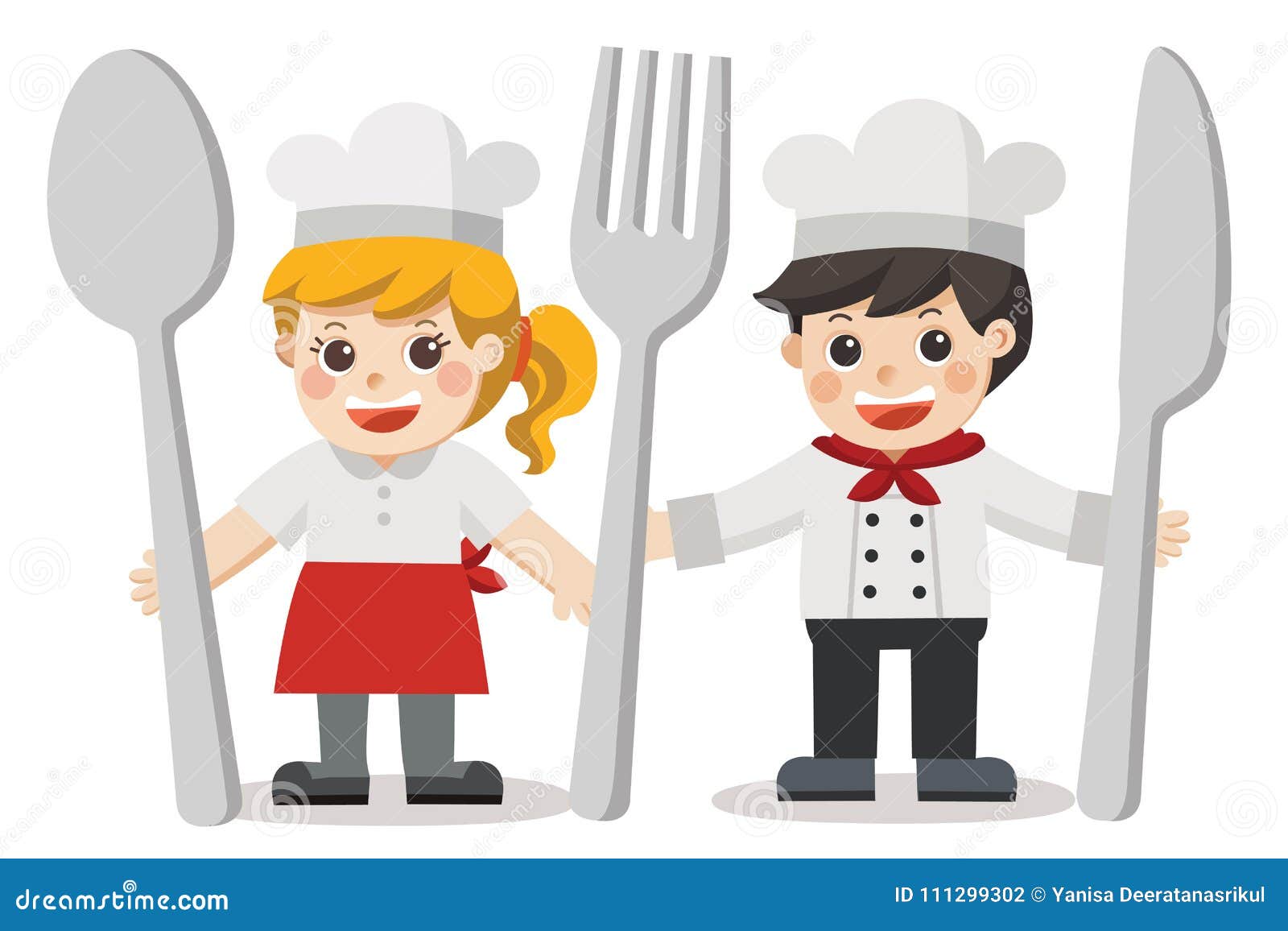 Chef Kids Cartoons Brown Lines Vector Illustration | CartoonDealer.com ...