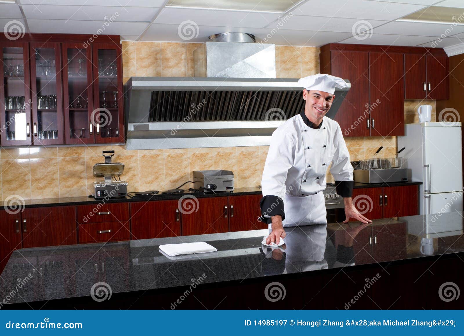 Chef in kitchen stock image. Image of prepare, handsome - 14985197