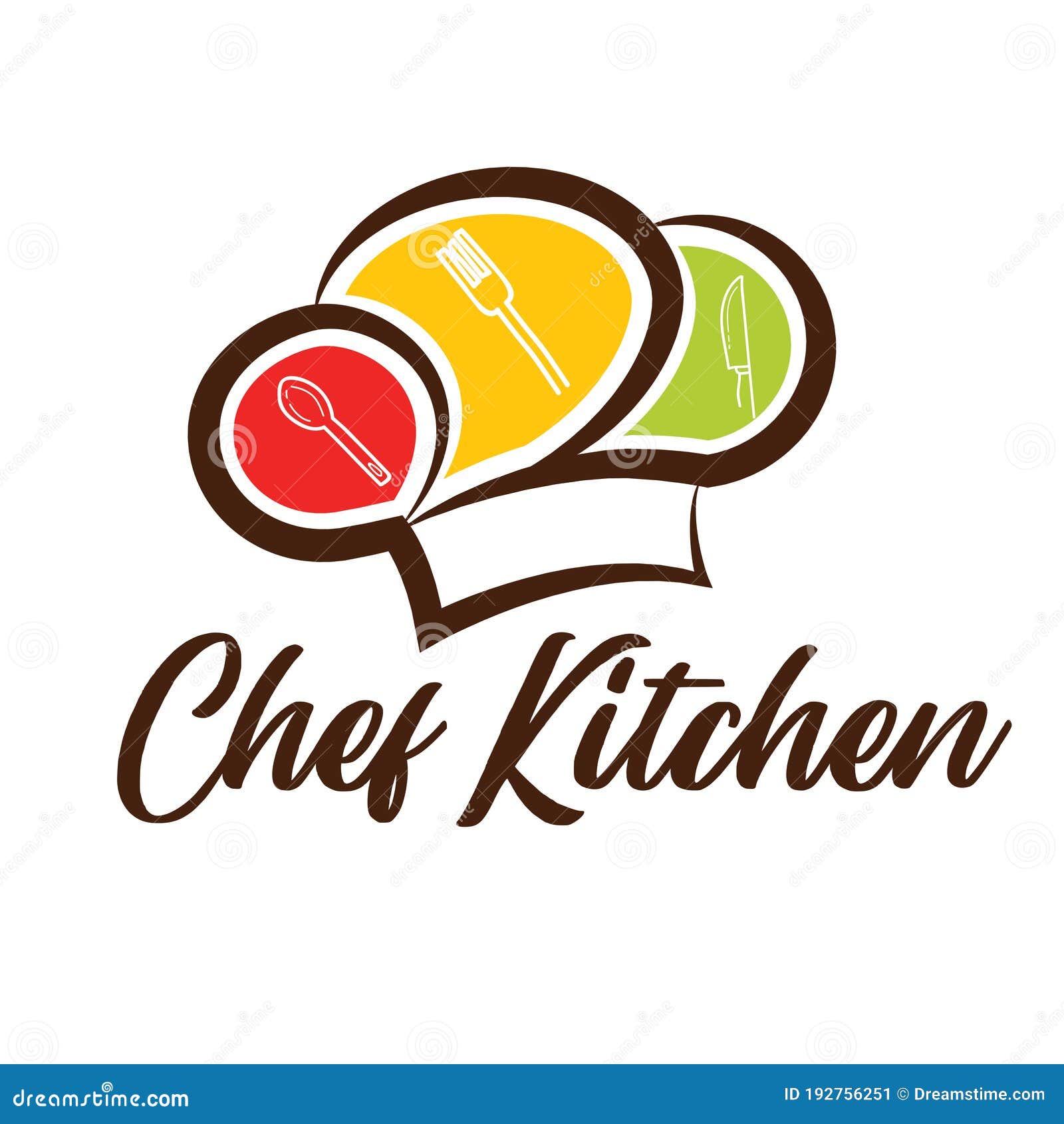 Chef Kitchen Logo stock illustration. Illustration of kitchen - 192756251