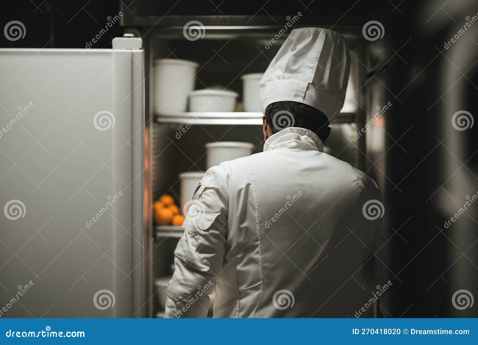 The Chef in the Kitchen is Looking for Ingredients in the Fridge ...