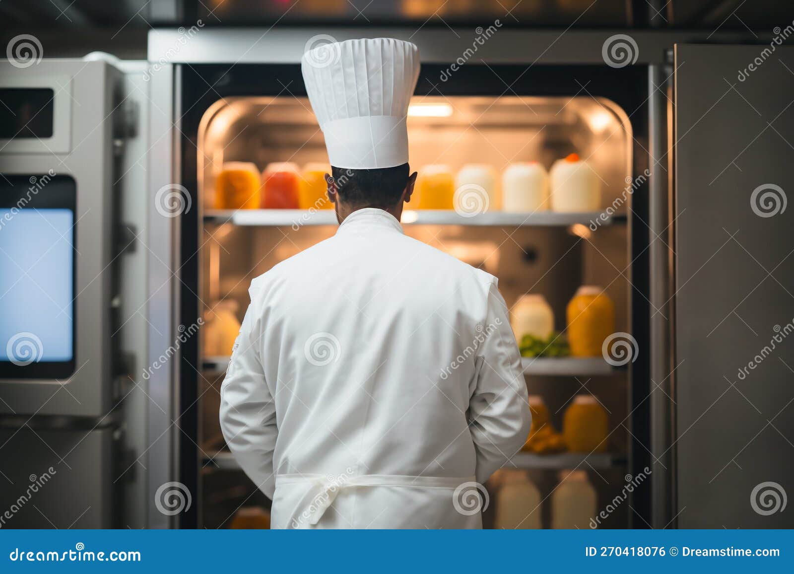 The Chef in the Kitchen is Looking for Ingredients in the Fridge ...