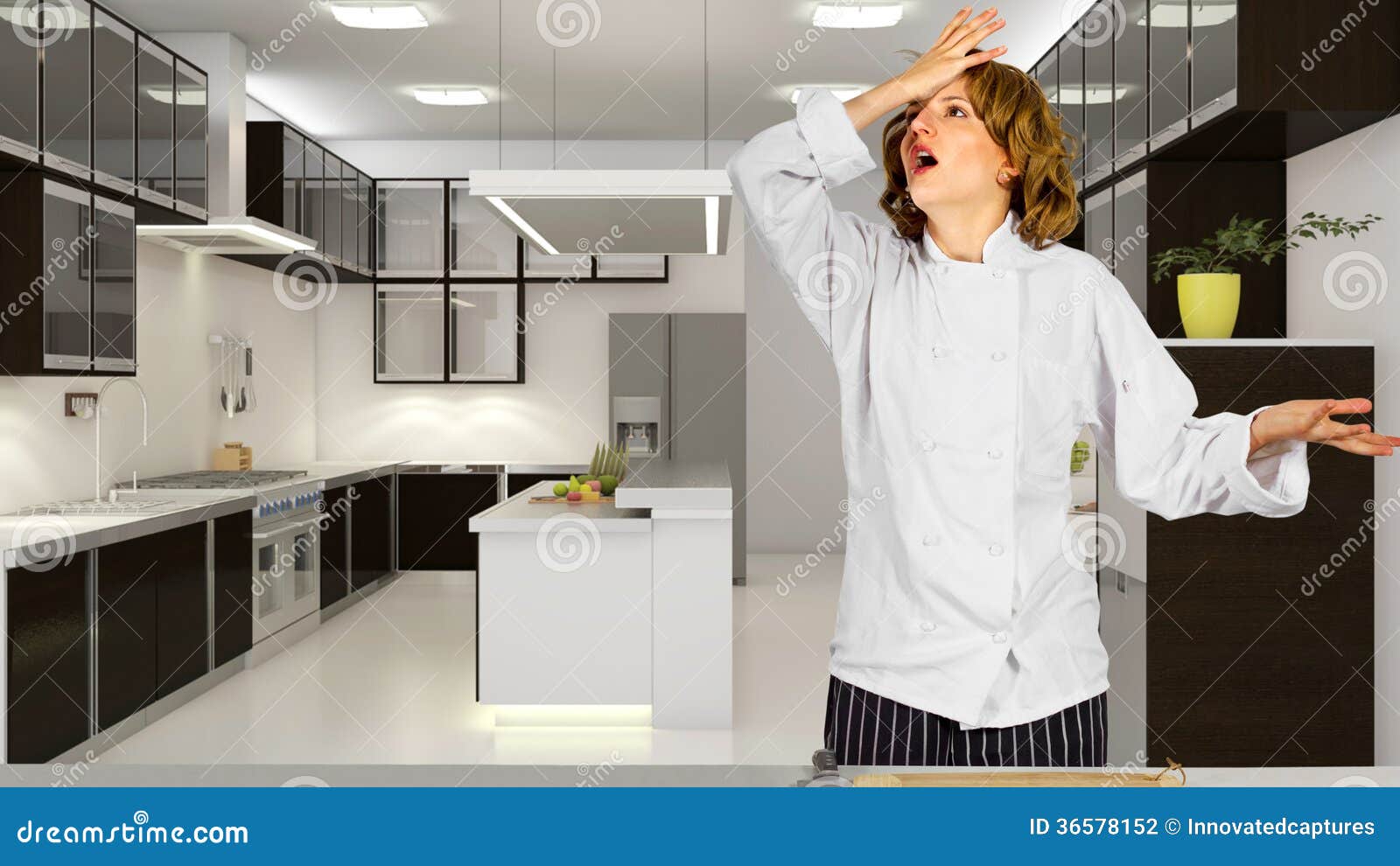 Chef in a Kitchen stock photo. Image of preparation, food - 36578152