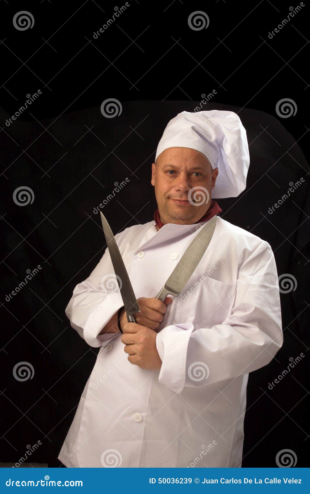 Chef with knifes stock image. Image of cook, dangerous - 50036239