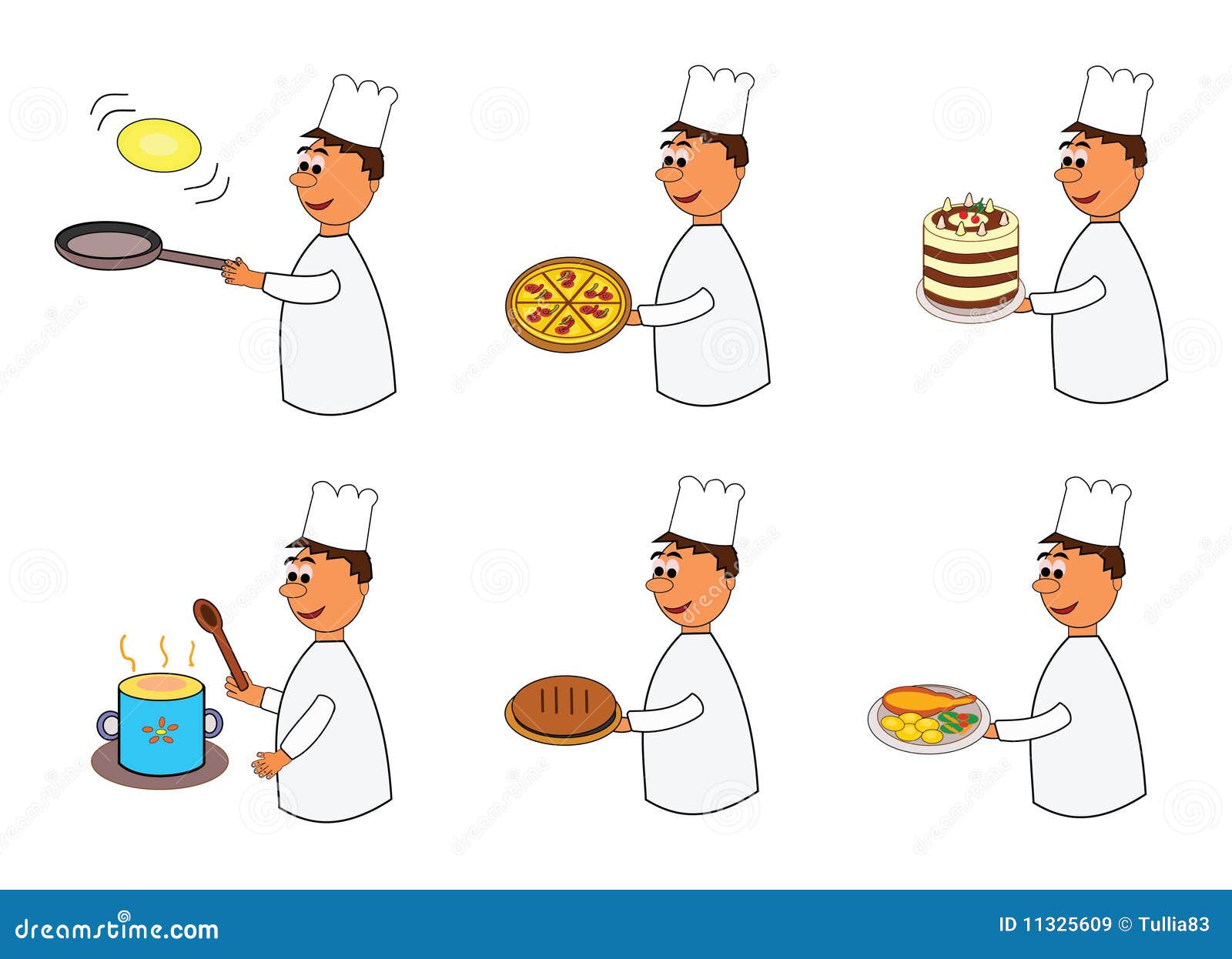 Chef-kok vector illustratie. Illustration of pizza, stoom - 11325609