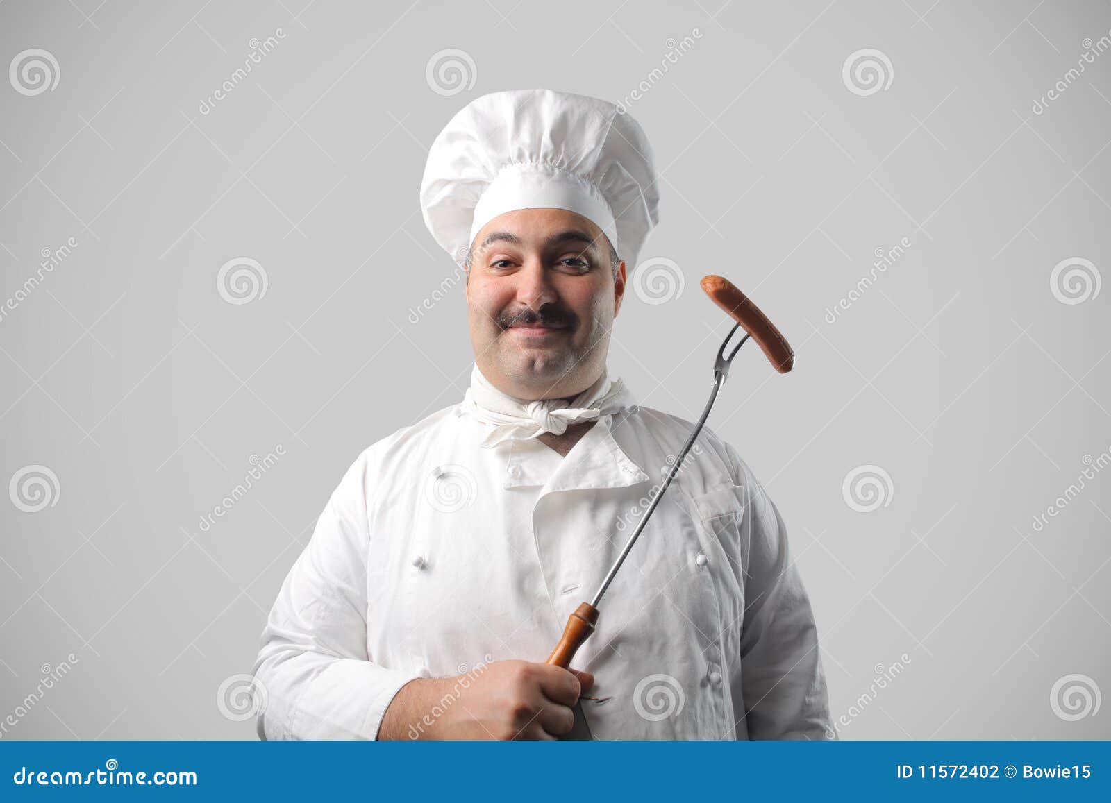 Chef-kok stock foto. Image of glimlach, hond, vlees, portret - 11572402