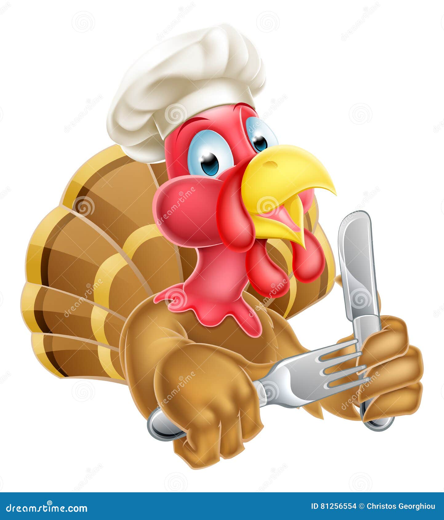 Chef-kok Cartoon Turkey vector illustratie. Illustration of chef - 81256554