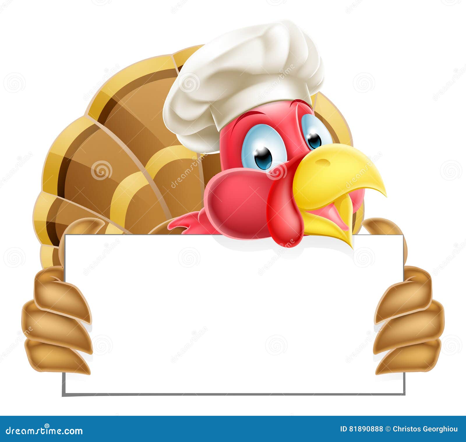 Chef-kok Cartoon Turkey Sign Vector Illustratie - Illustration of ...