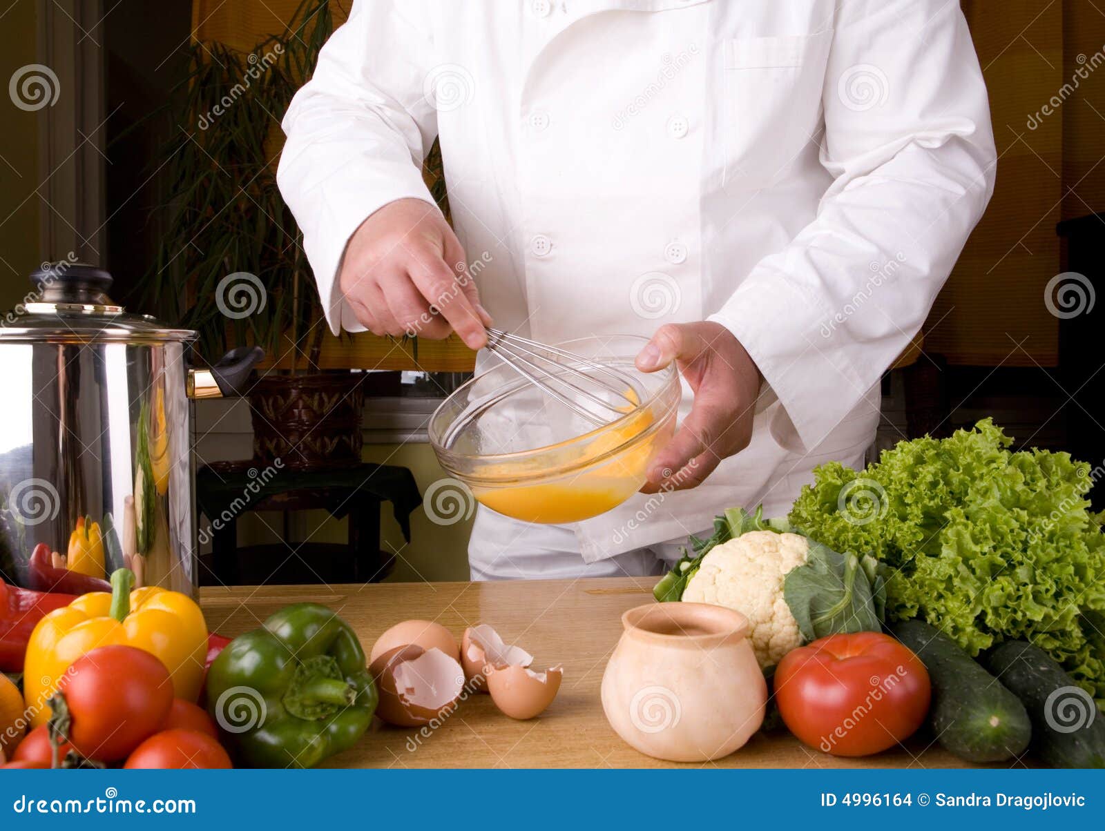 Chef-kok in de keuken stock foto. Image of leuk, bezig - 4996164