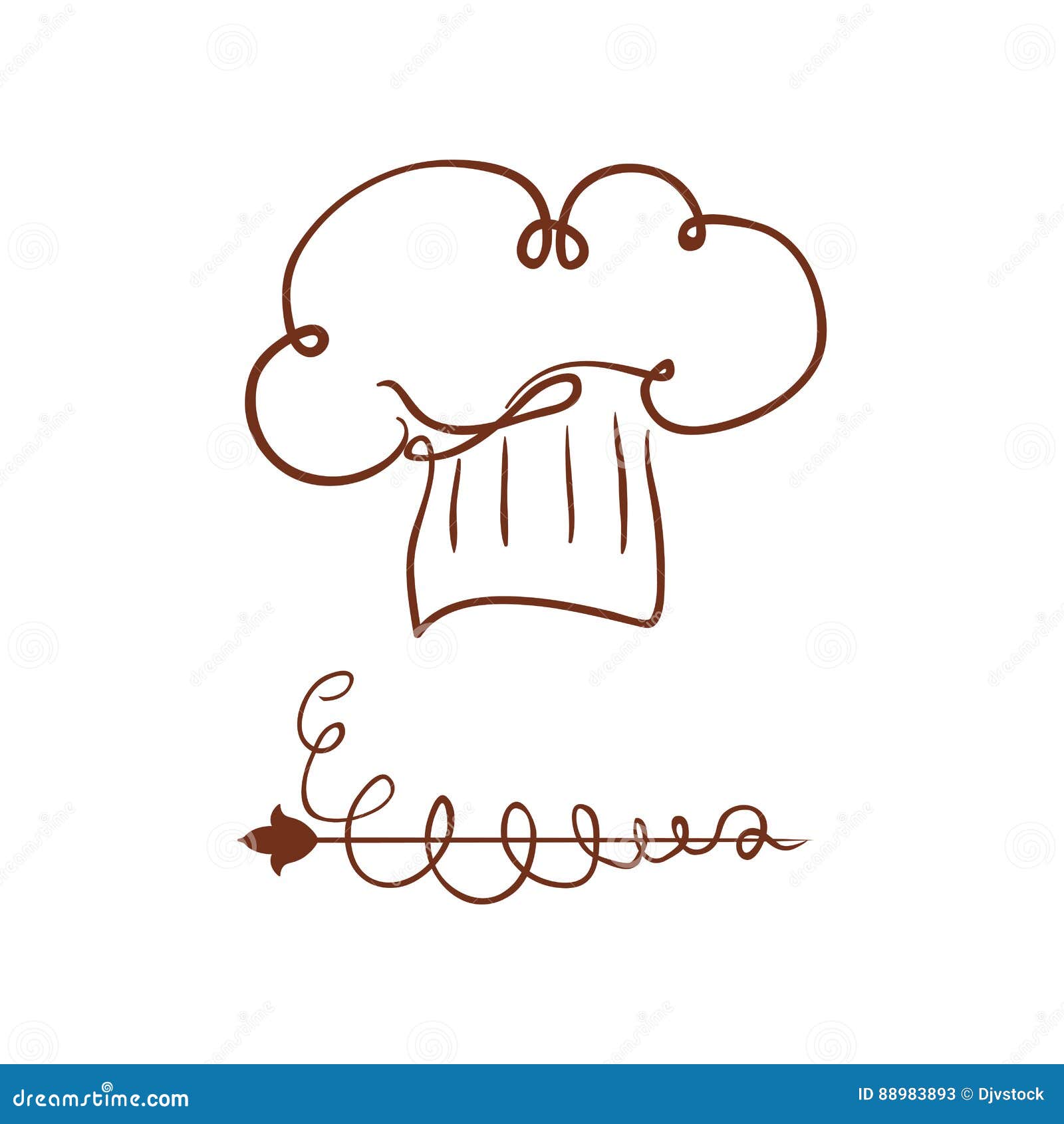 Chef-kok Hat Symbol stock illustratie. Illustration of koken - 88983893