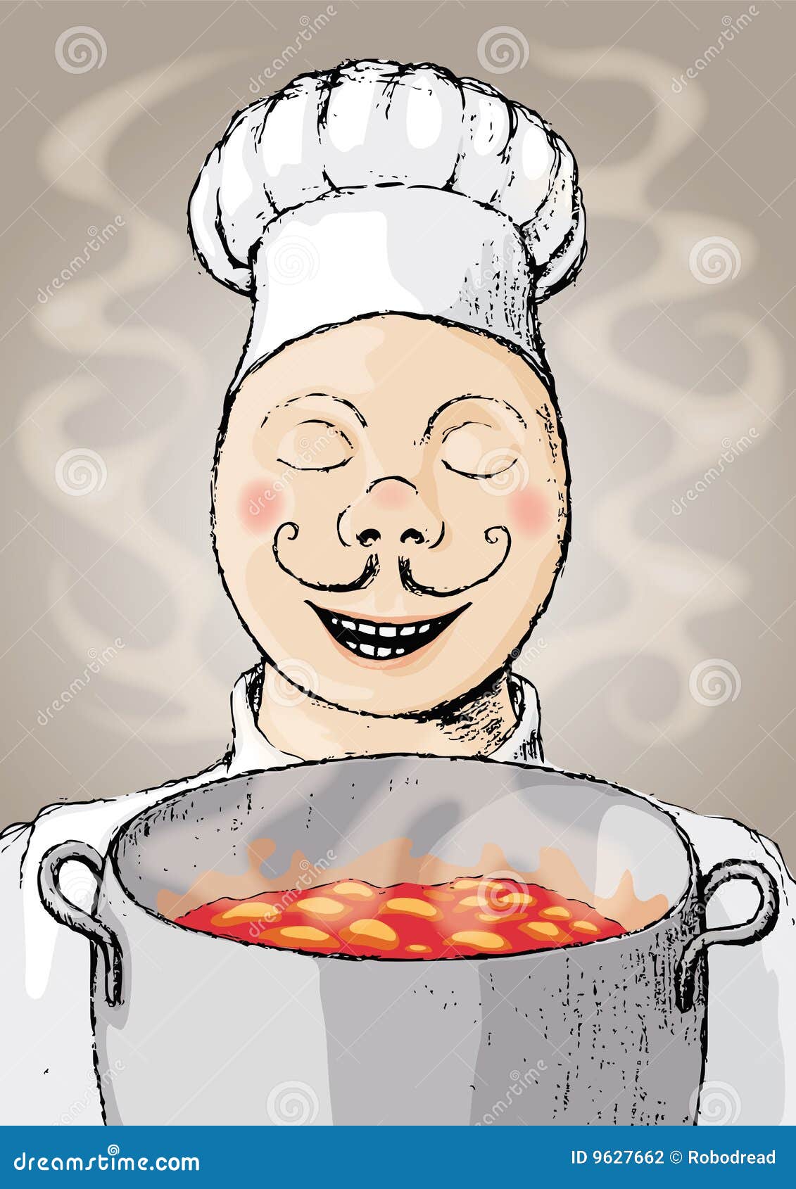 Chef-kok (vector) vector illustratie. Illustration of saus - 9627662