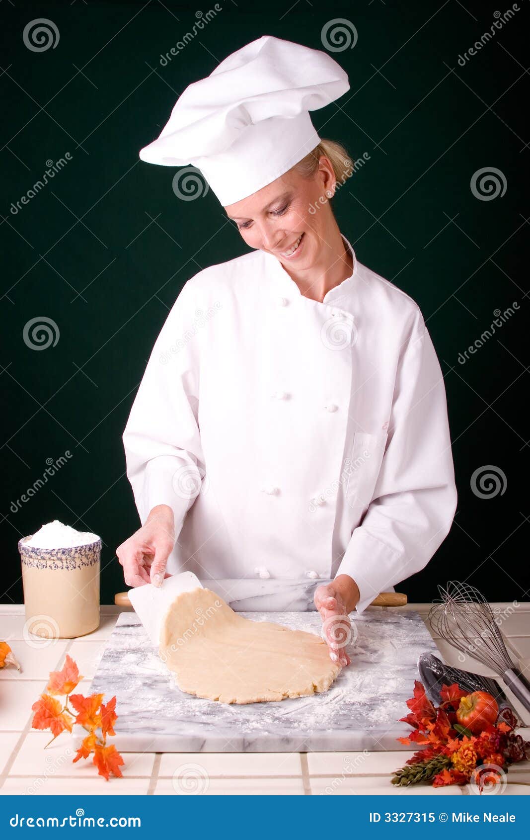 Chef lifting dough stock image. Image of hand, kitchen - 3327315