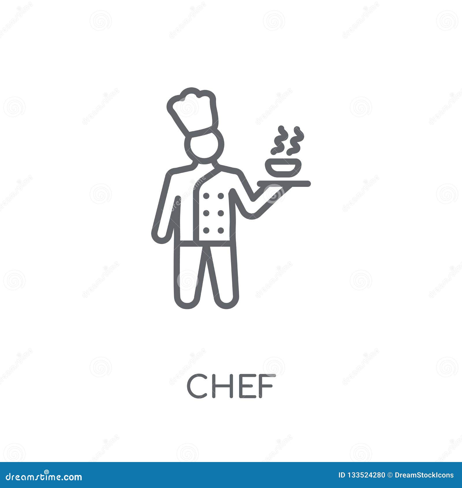 Chef Linear Icon. Modern Outline Chef Logo Concept on White Back Stock ...