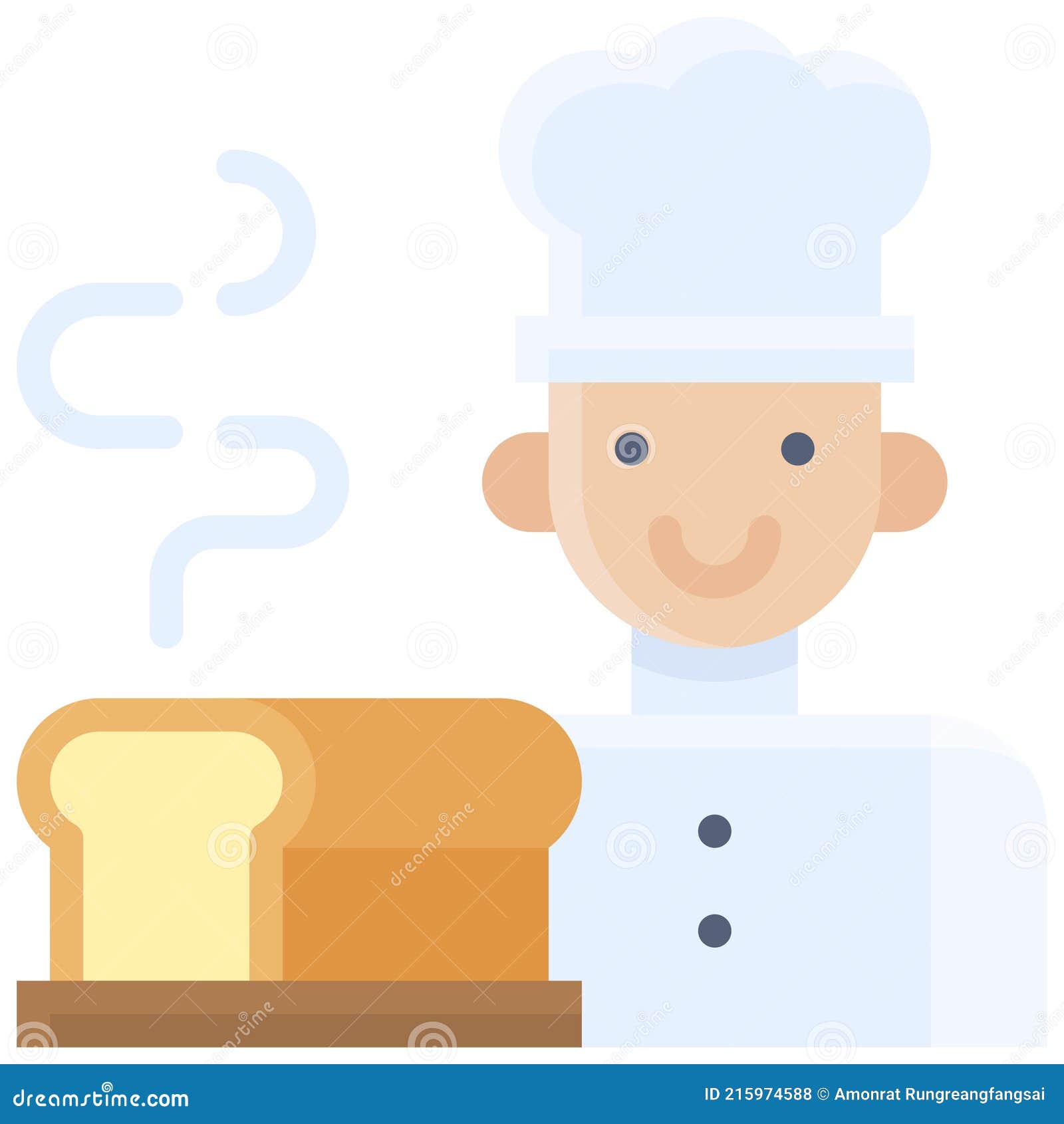 Chef with Loaf of Bread Icon, Bakery and Baking Related Vector Stock ...