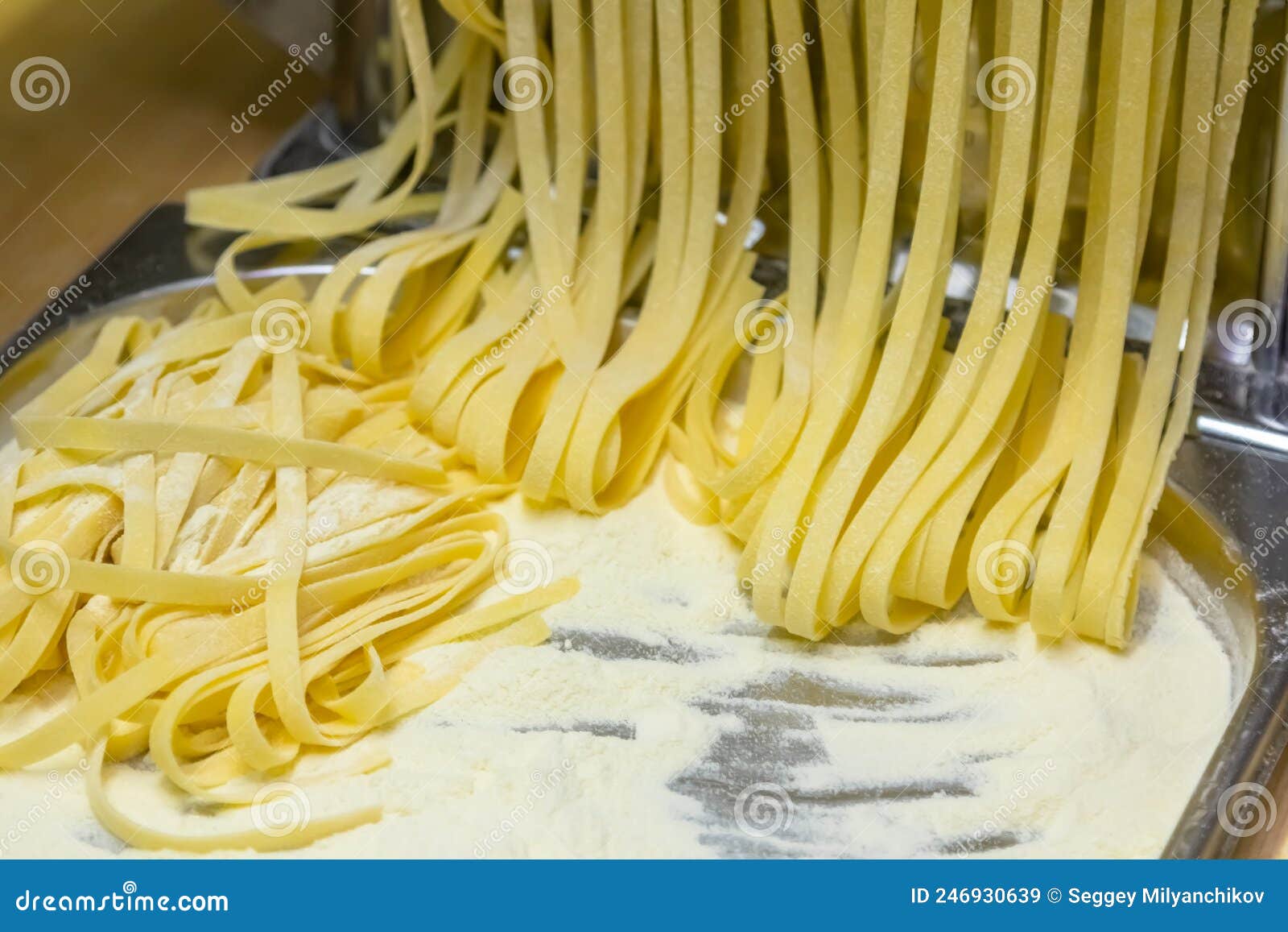 The Chef Makes Fresh Spaghetti from Scratch Stock Image - Image of ...