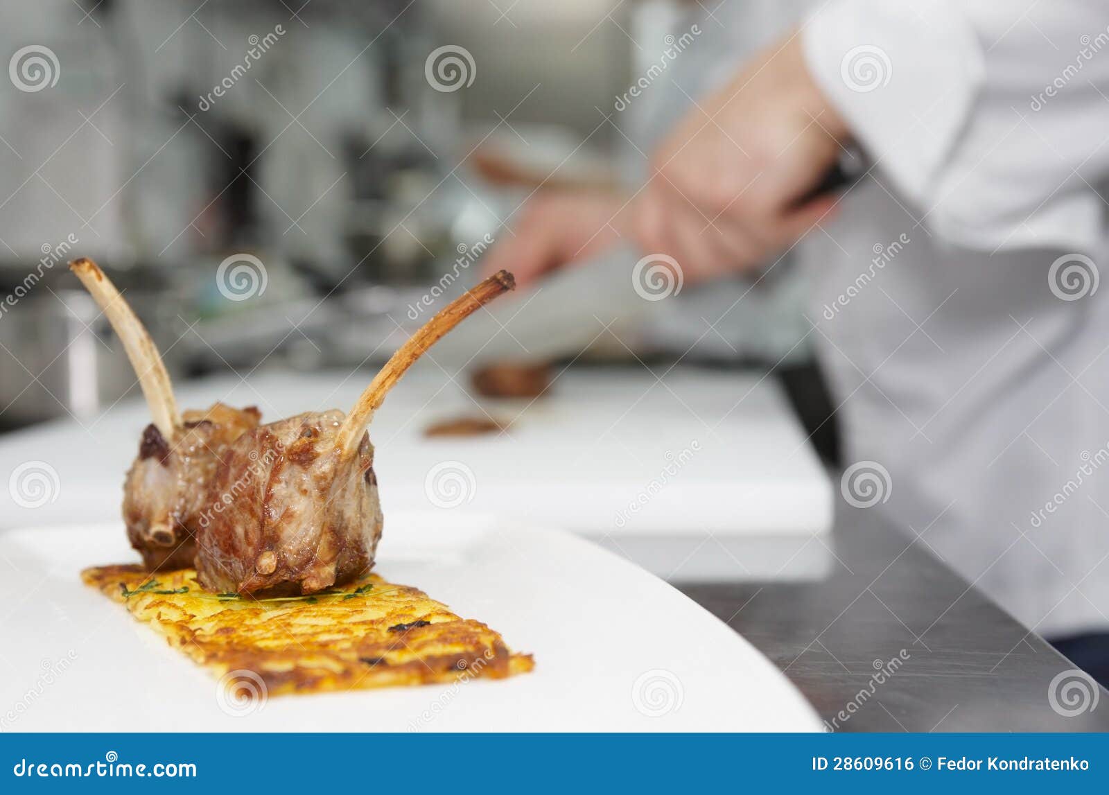 Chef is making appetizer stock photo. Image of fingers - 28609616