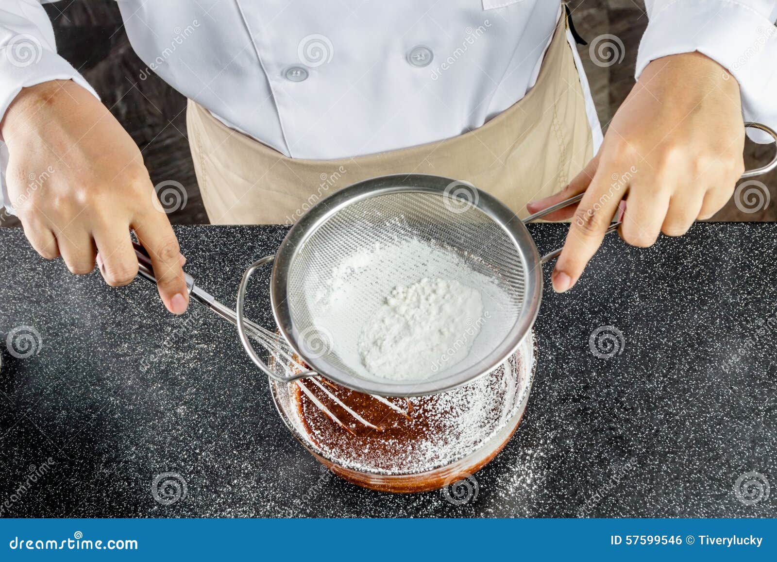 Chef making bakery stock photo. Image of flour, brown - 57599546