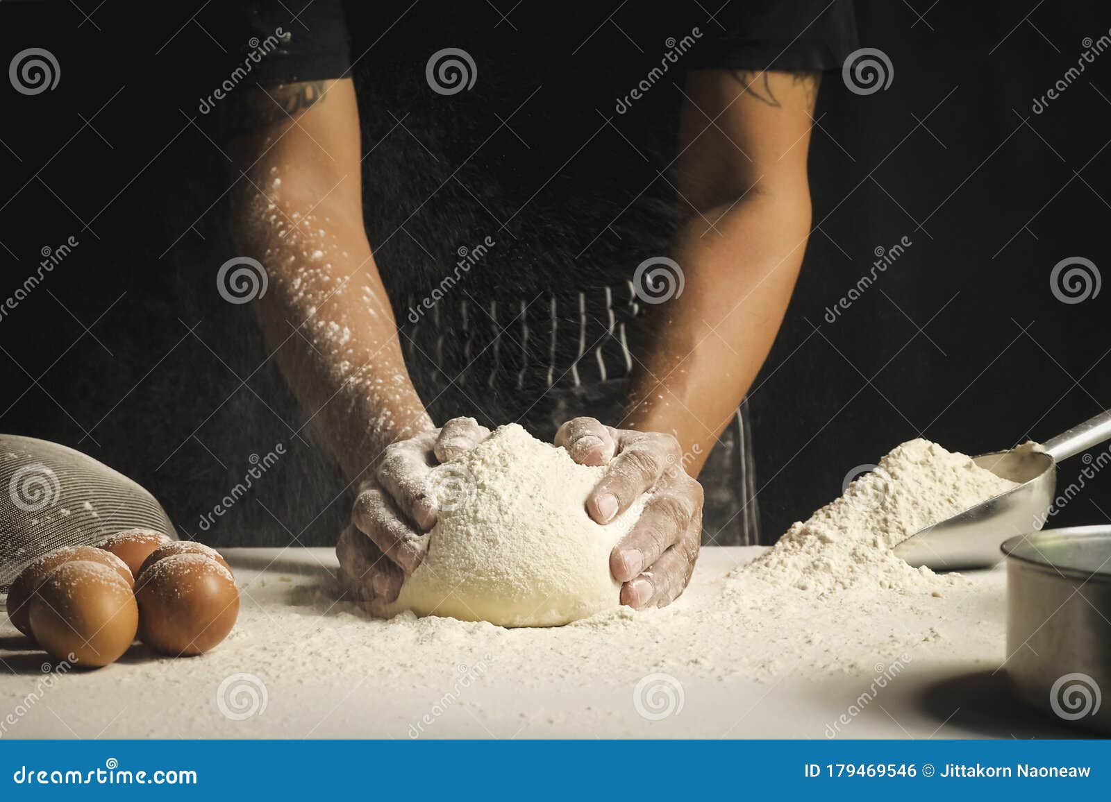 The chef is making bread stock photo. Image of bread - 179469546