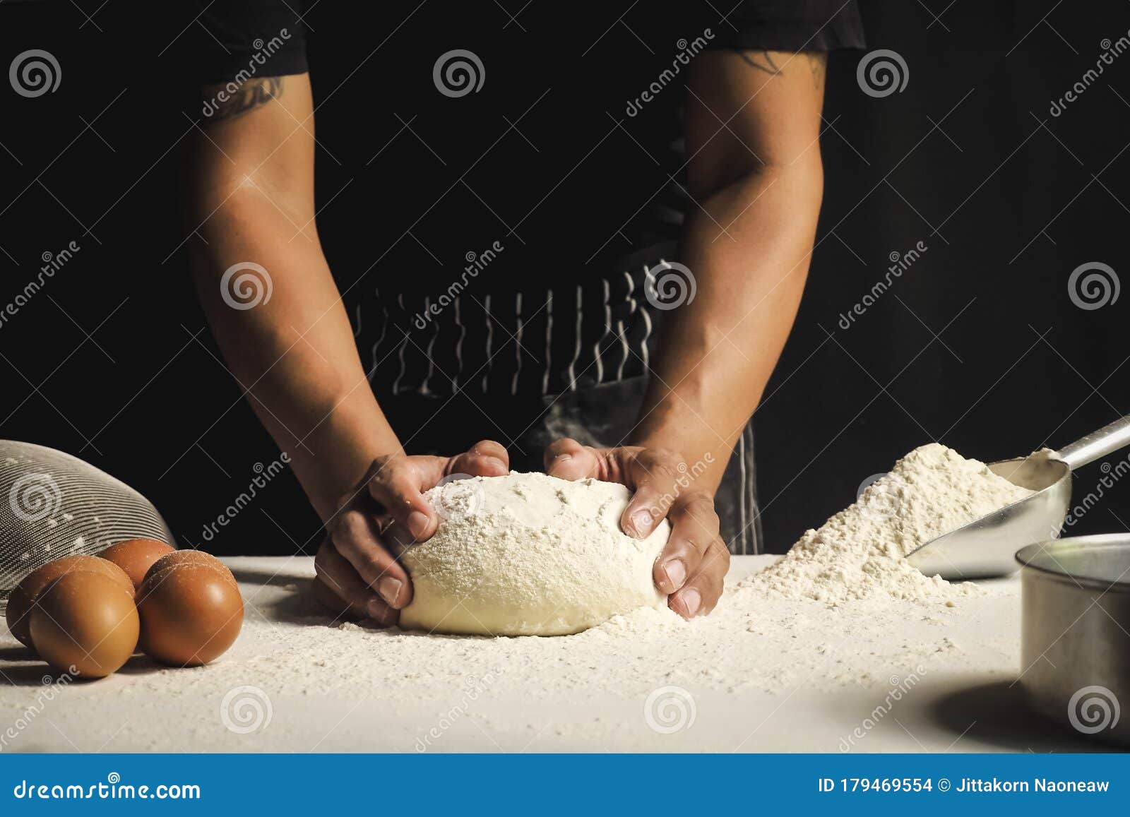 The chef is making bread stock photo. Image of handmade - 179469554