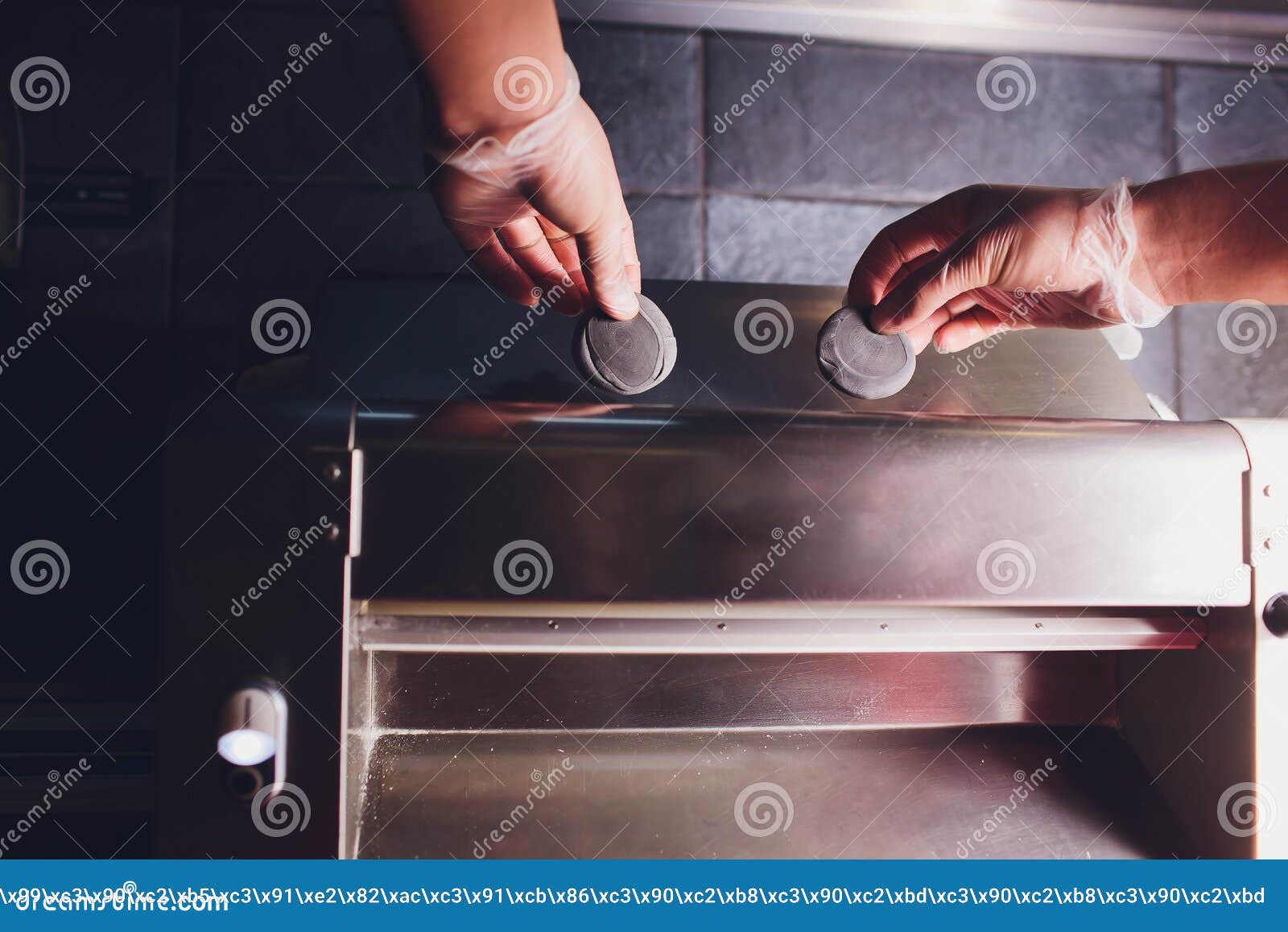 Chef Making Dough Pastry Sheeter Bakery Baker Forming Shaping Dough ...