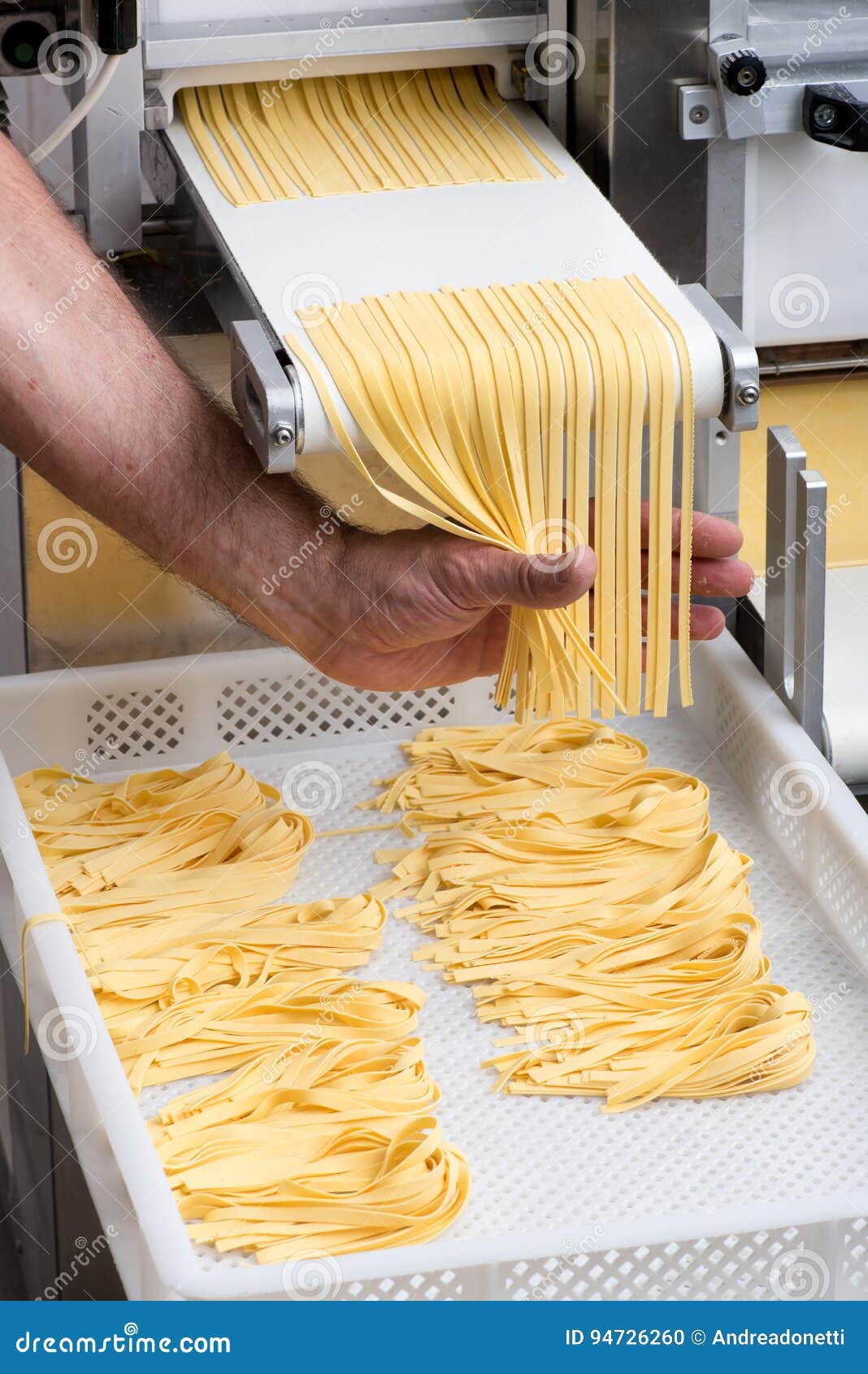 Chef Making Fresh Tagliatelle Pasta Stock Photo - Image of tagliatelle ...