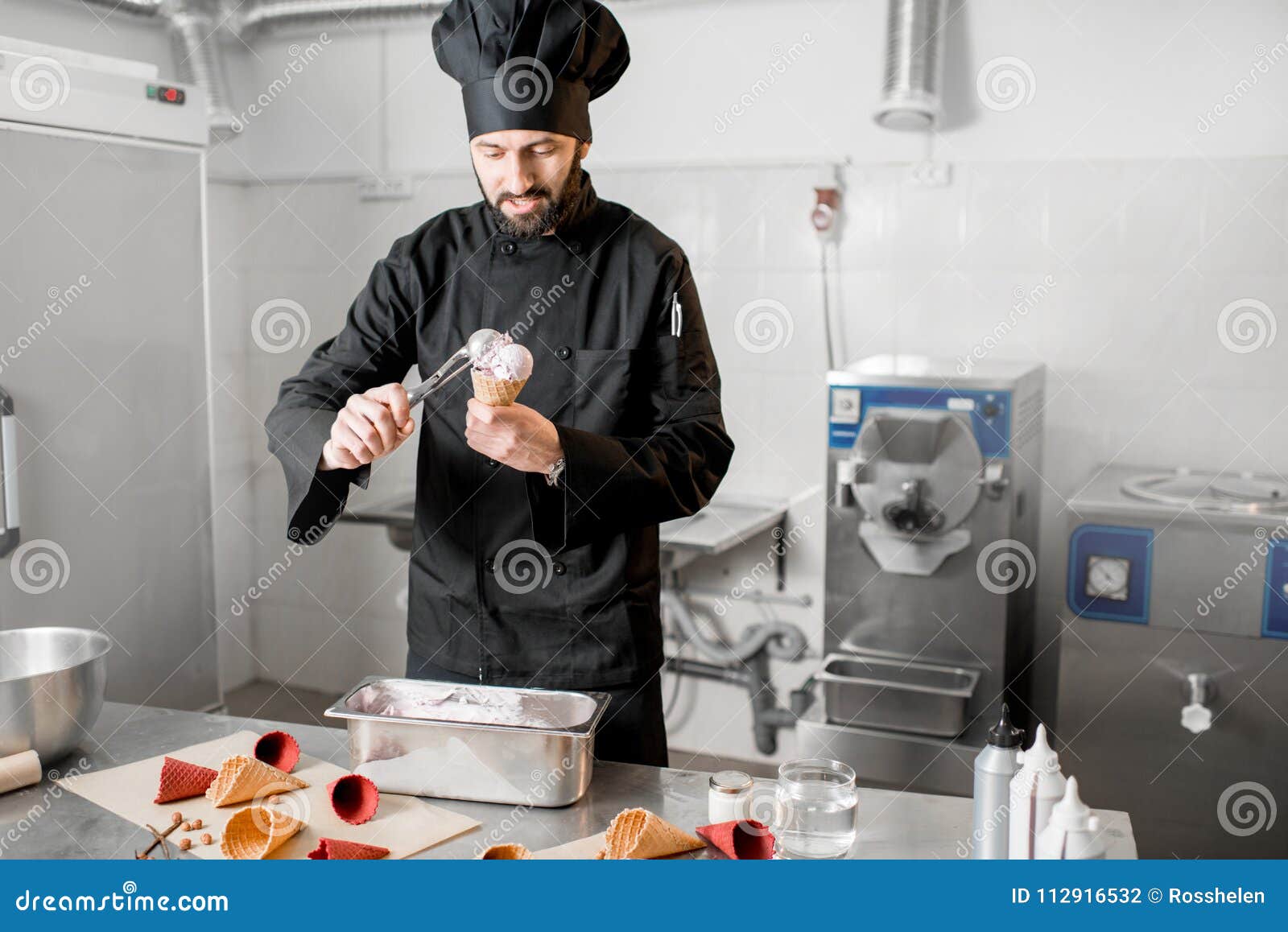 Chef making ice cream stock photo. Image of food, chef - 112916532