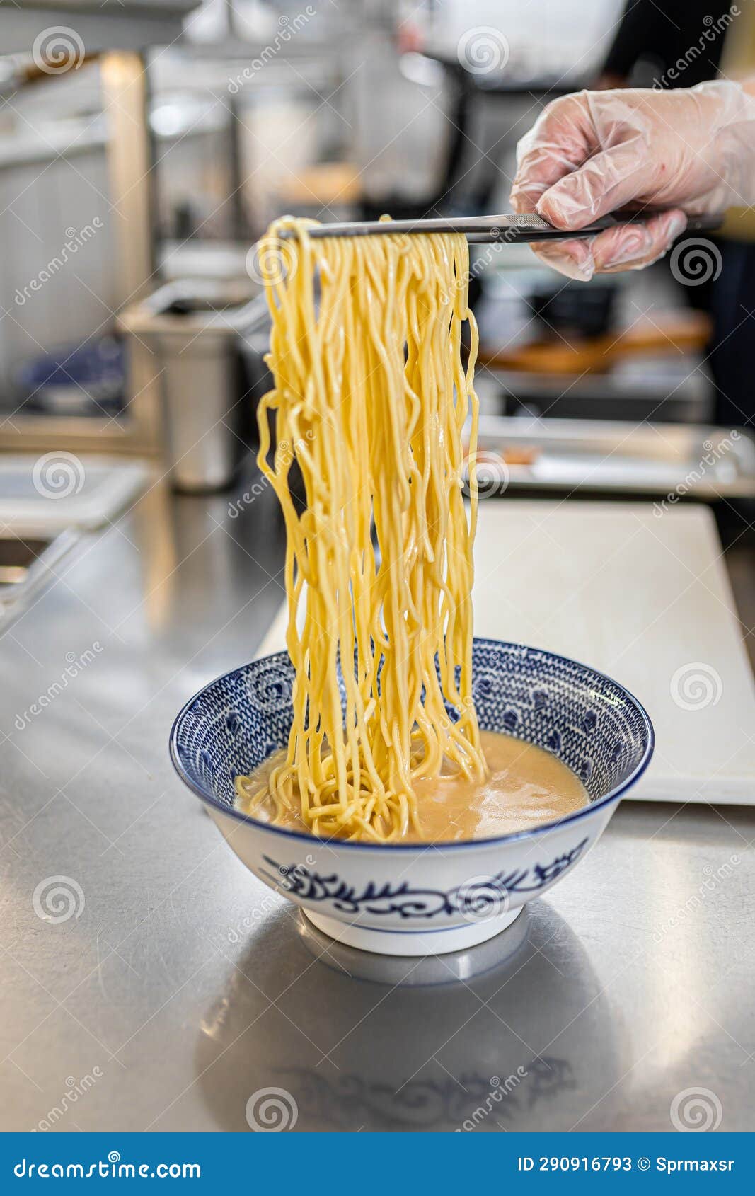 Chef Making Japanese Ramen Noodle Soup Stock Image - Image of person ...
