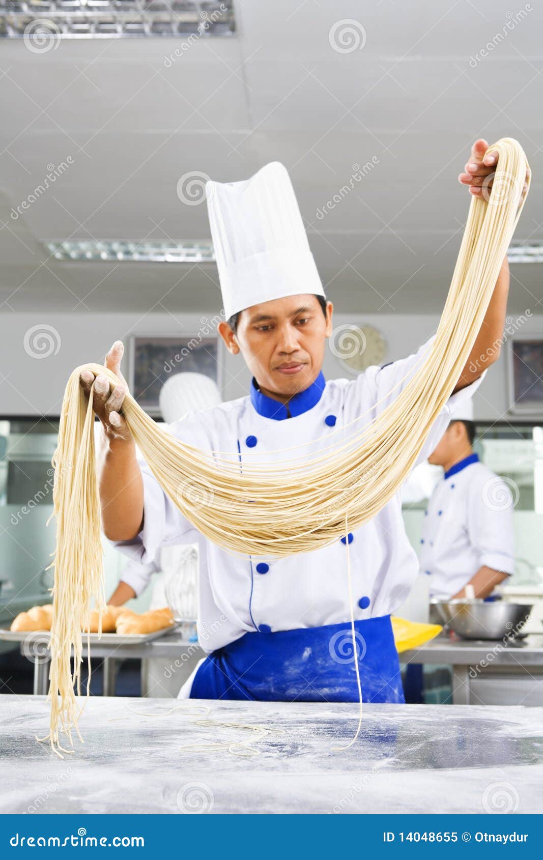 Chef Making Or Cooking Indian Flat Bread Kerala Porotta, Malabar ...