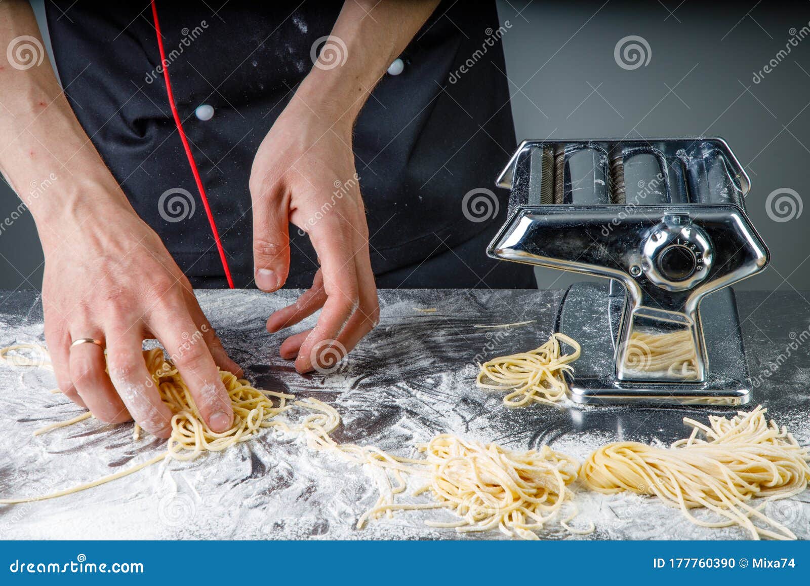 Chef Making Noodles for a Restaurant in a Kitchen8 Stock Photo - Image ...