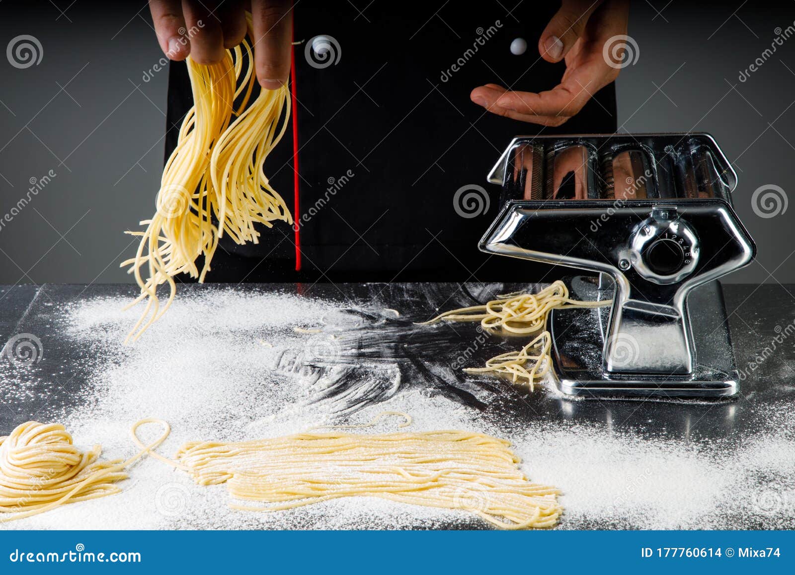 Chef Making Noodles for a Restaurant in a Kitchen10 Stock Photo - Image ...
