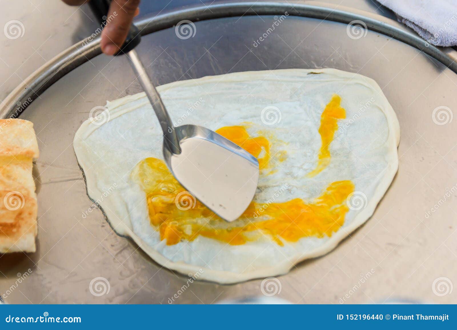 Chef making roti and egg stock photo. Image of milk - 152196440