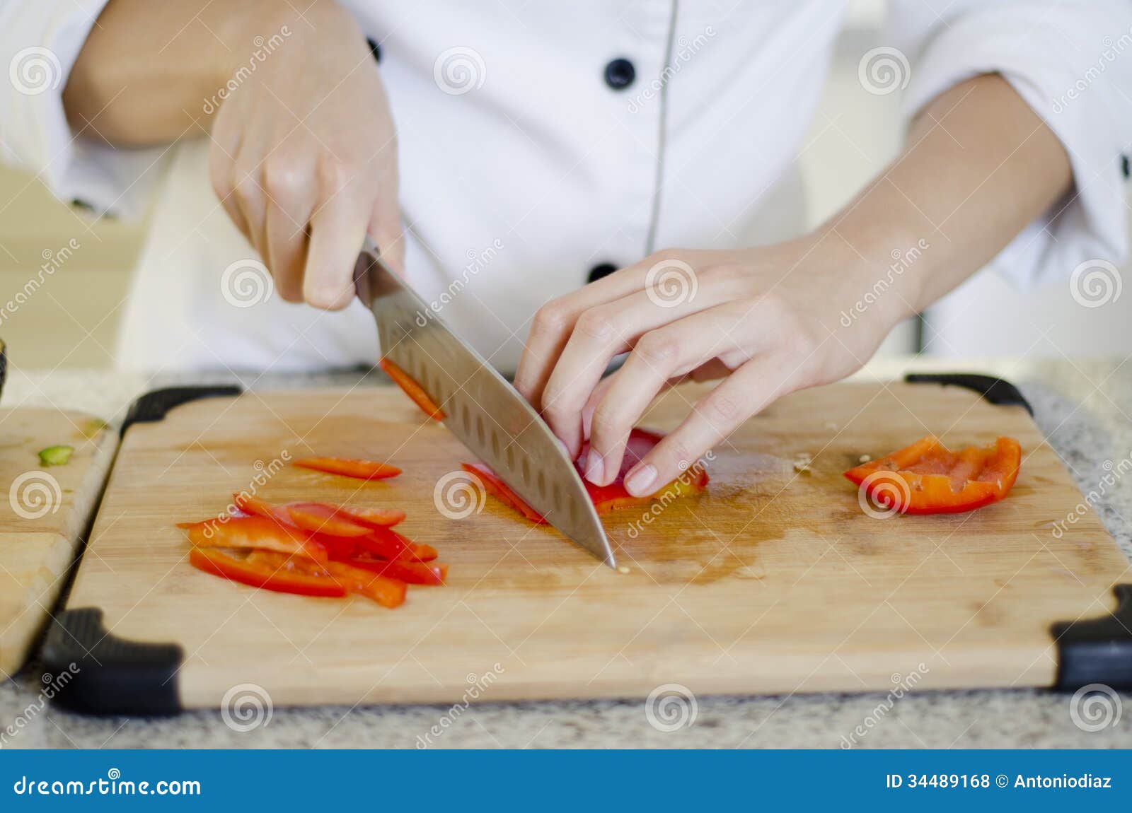 Chef making a salad stock photo. Image of dinner, woman - 34489168