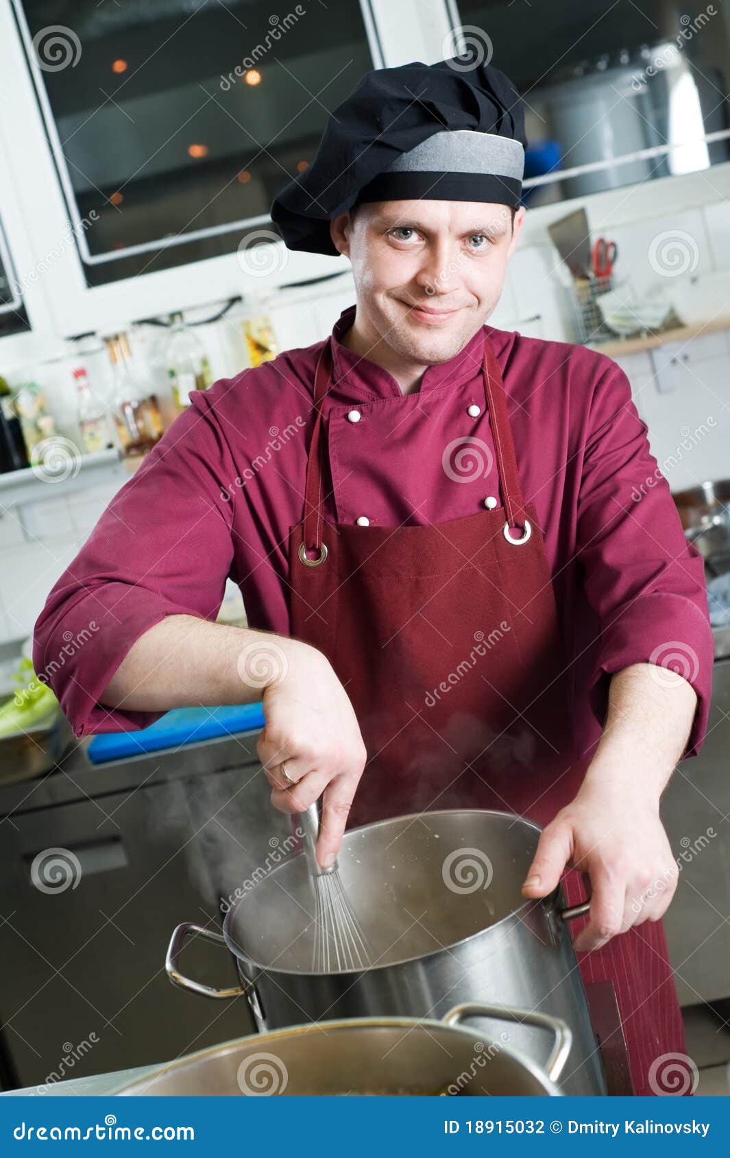 Chef making sauce stock photo. Image of happy, preparation - 18915032