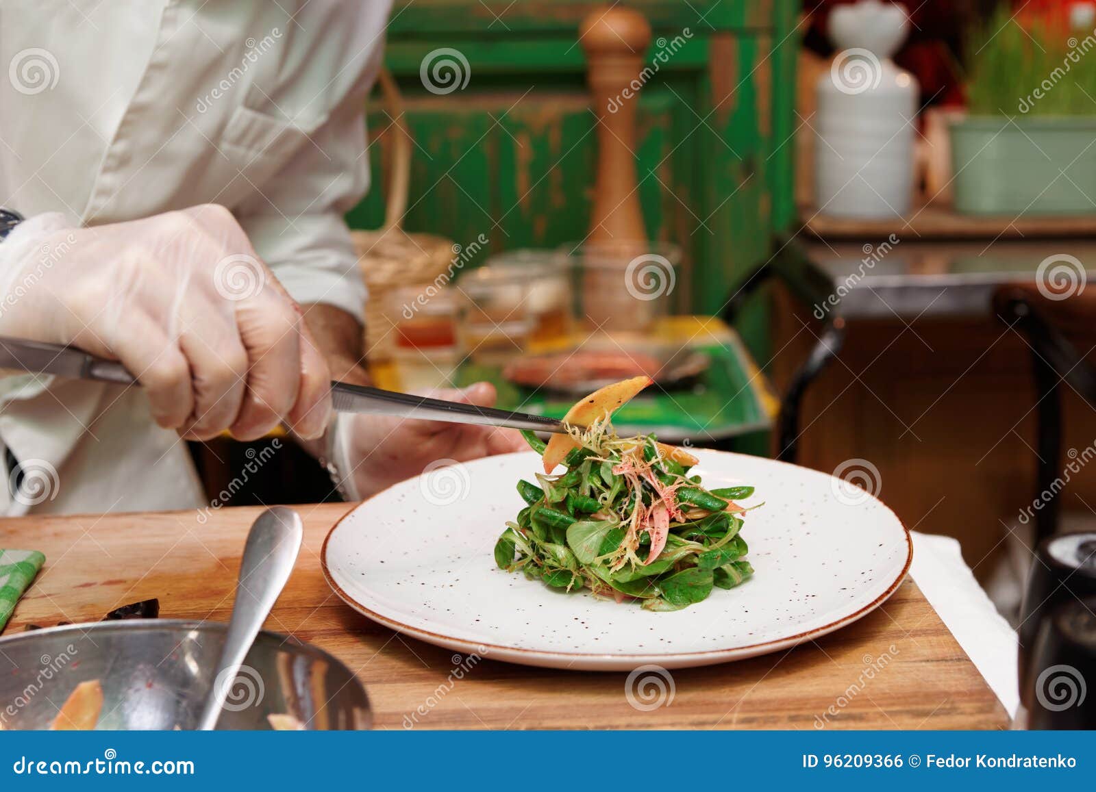Chef is Making Vegetable Appetizer Stock Photo - Image of accurate ...