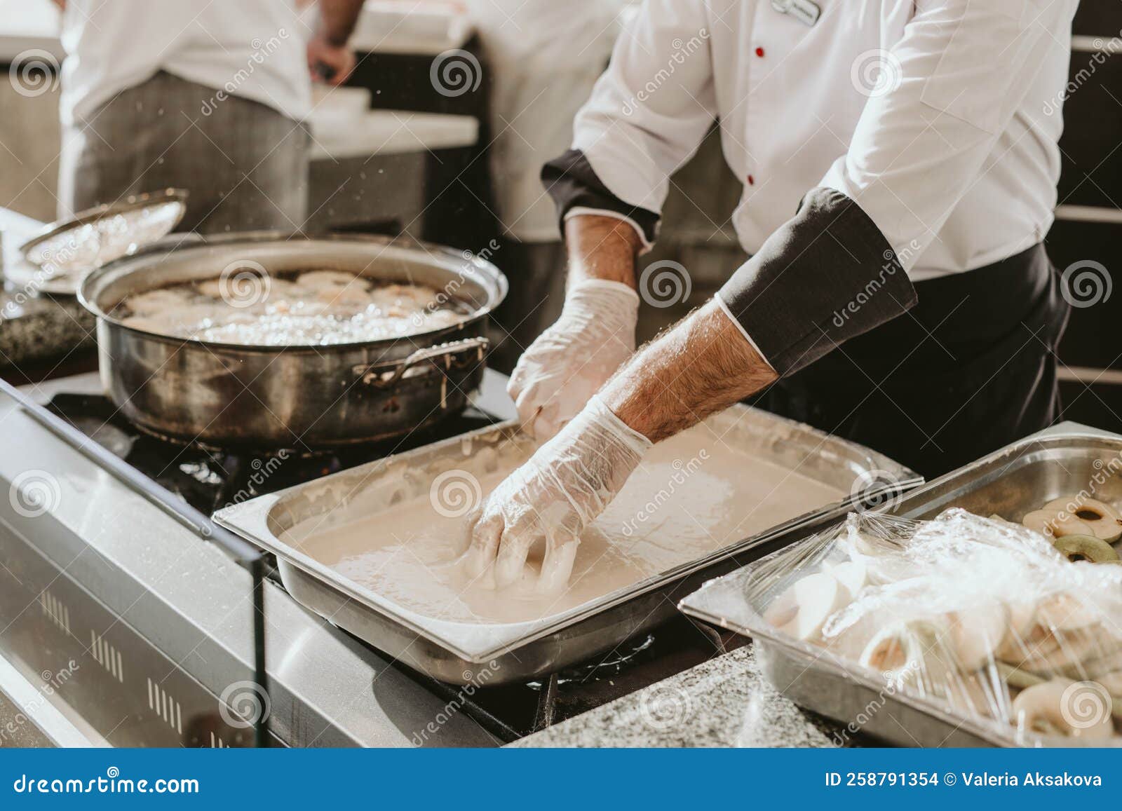 Chef Making or Working with Dough Stock Photo - Image of diet, flour ...